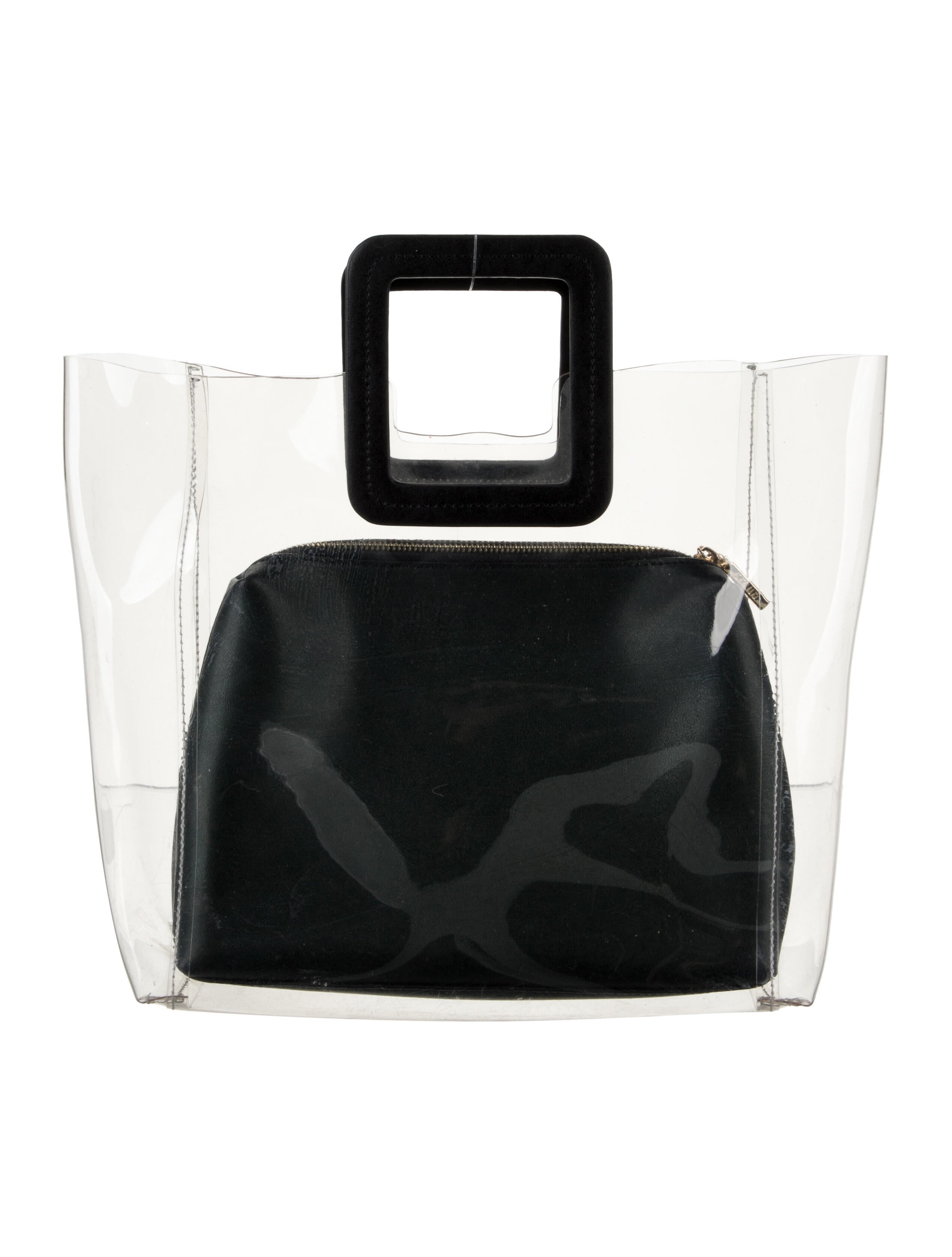 Staud PVC Leather-Trimmed Handle Bag - Clear Handle Bags, Handbags ...