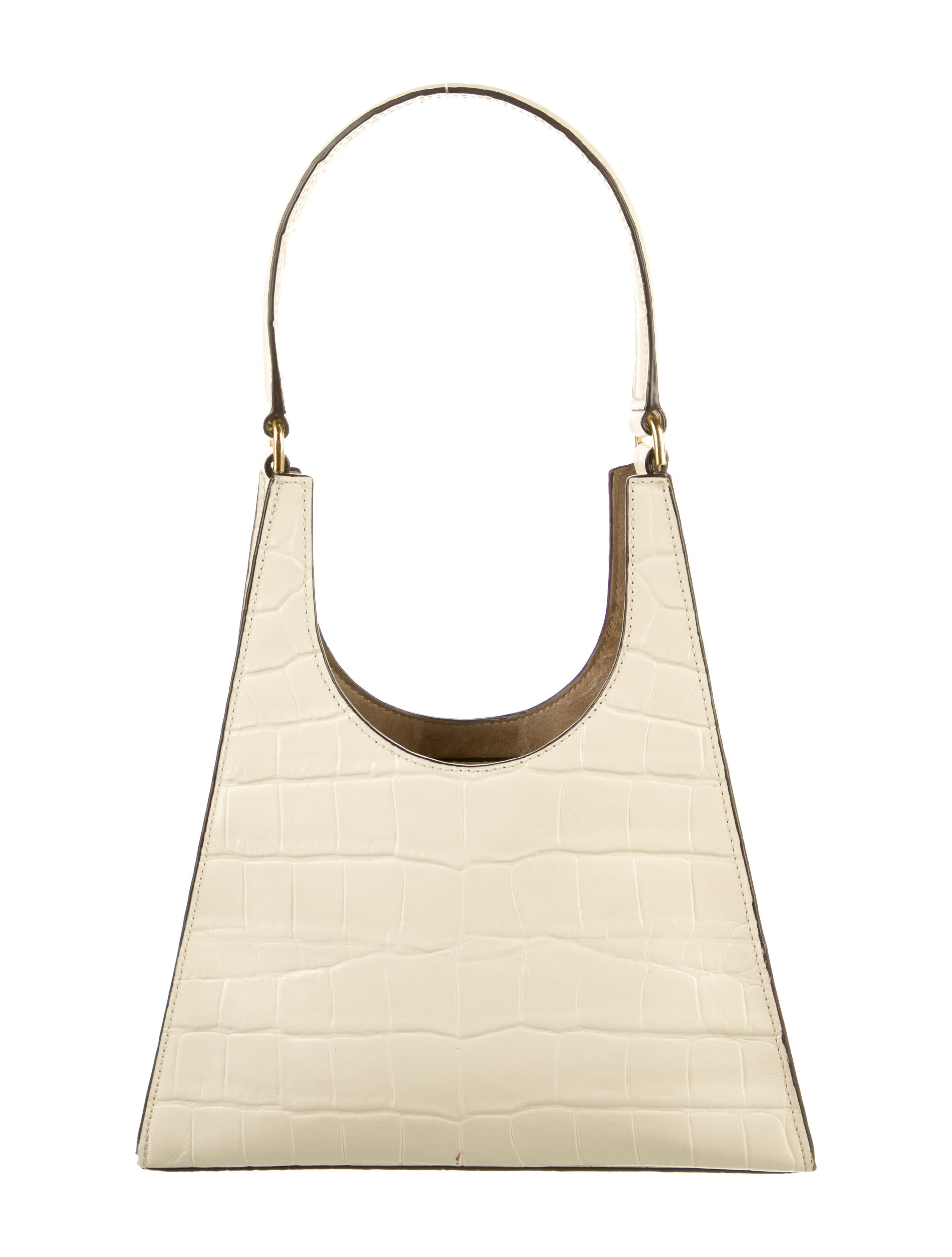 Staud Embossed Leather Shoulder Bag - Neutrals Shoulder Bags, Handbags ...