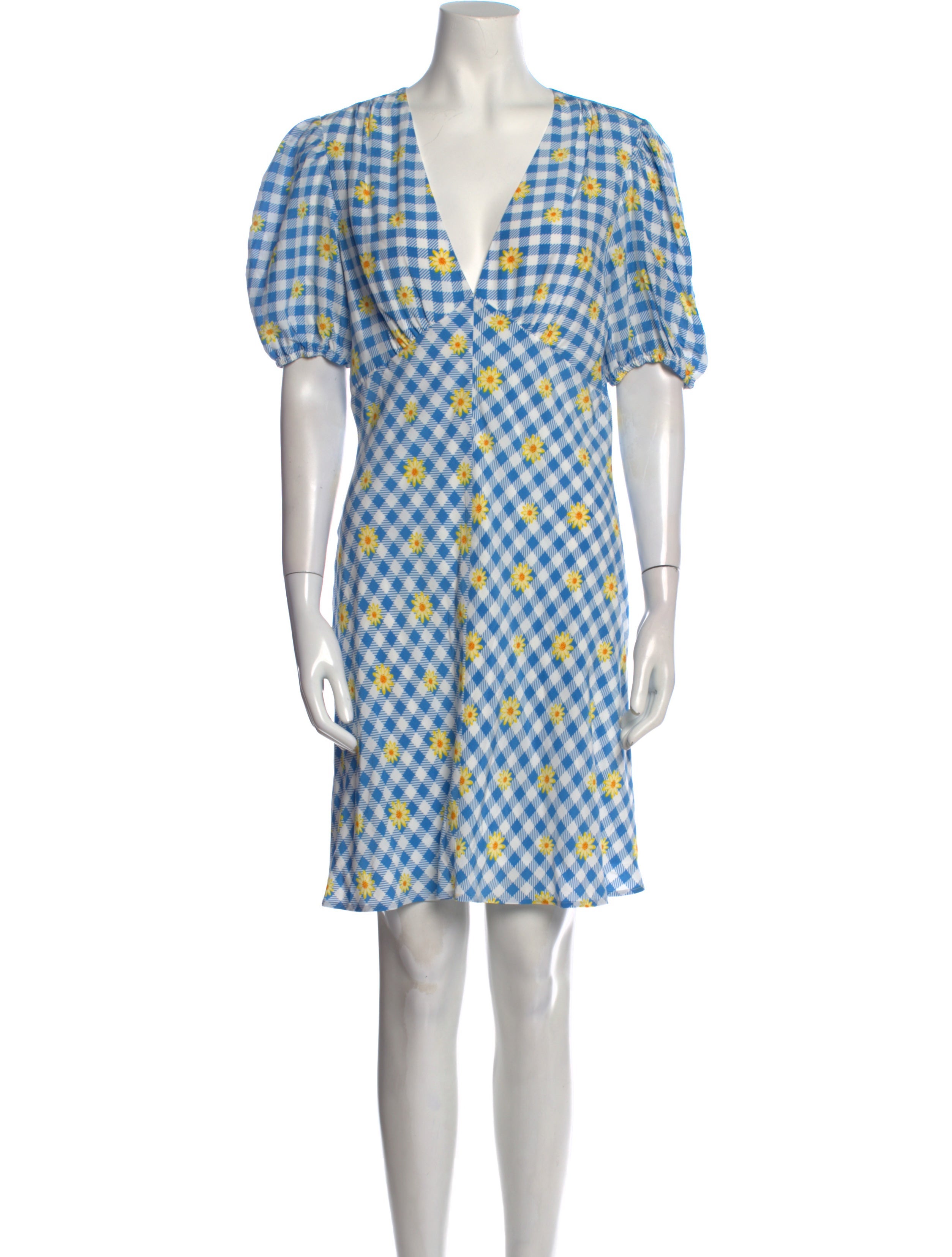 Staud Printed Knee-Length Dress - Blue Dresses, Clothing - WSTFG48768 ...