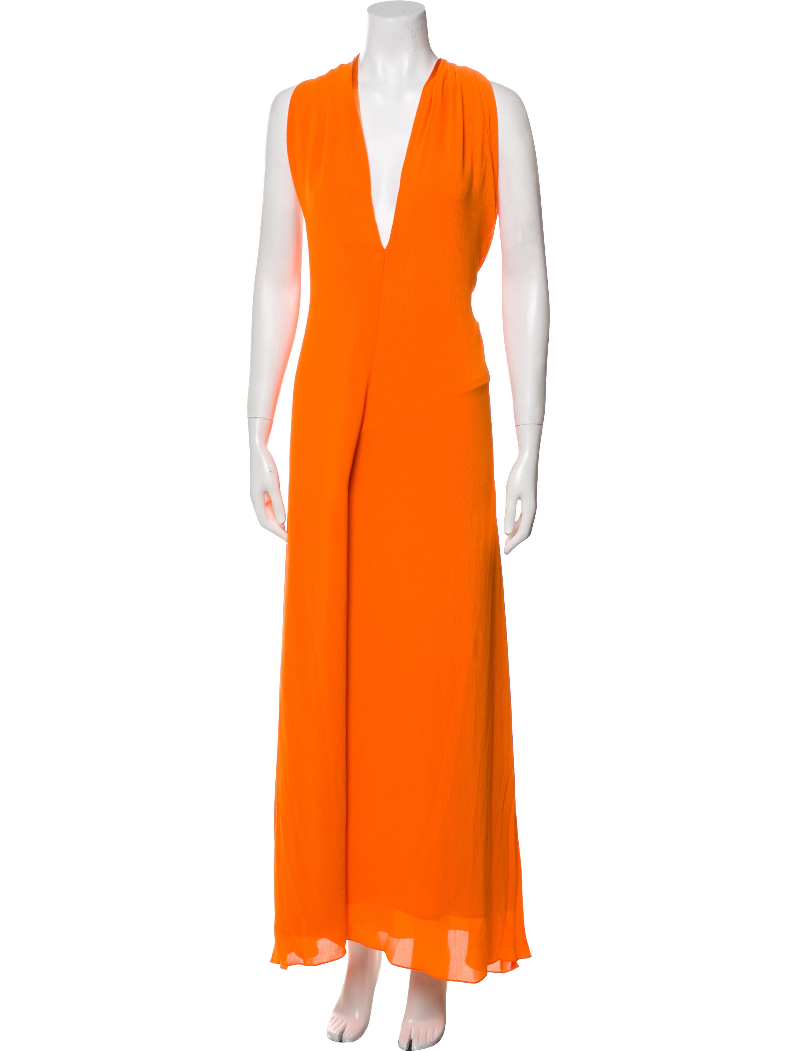 Staud V-Neck Jumpsuit - Orange, 10" Rise Jumpsuits and Rompers ...