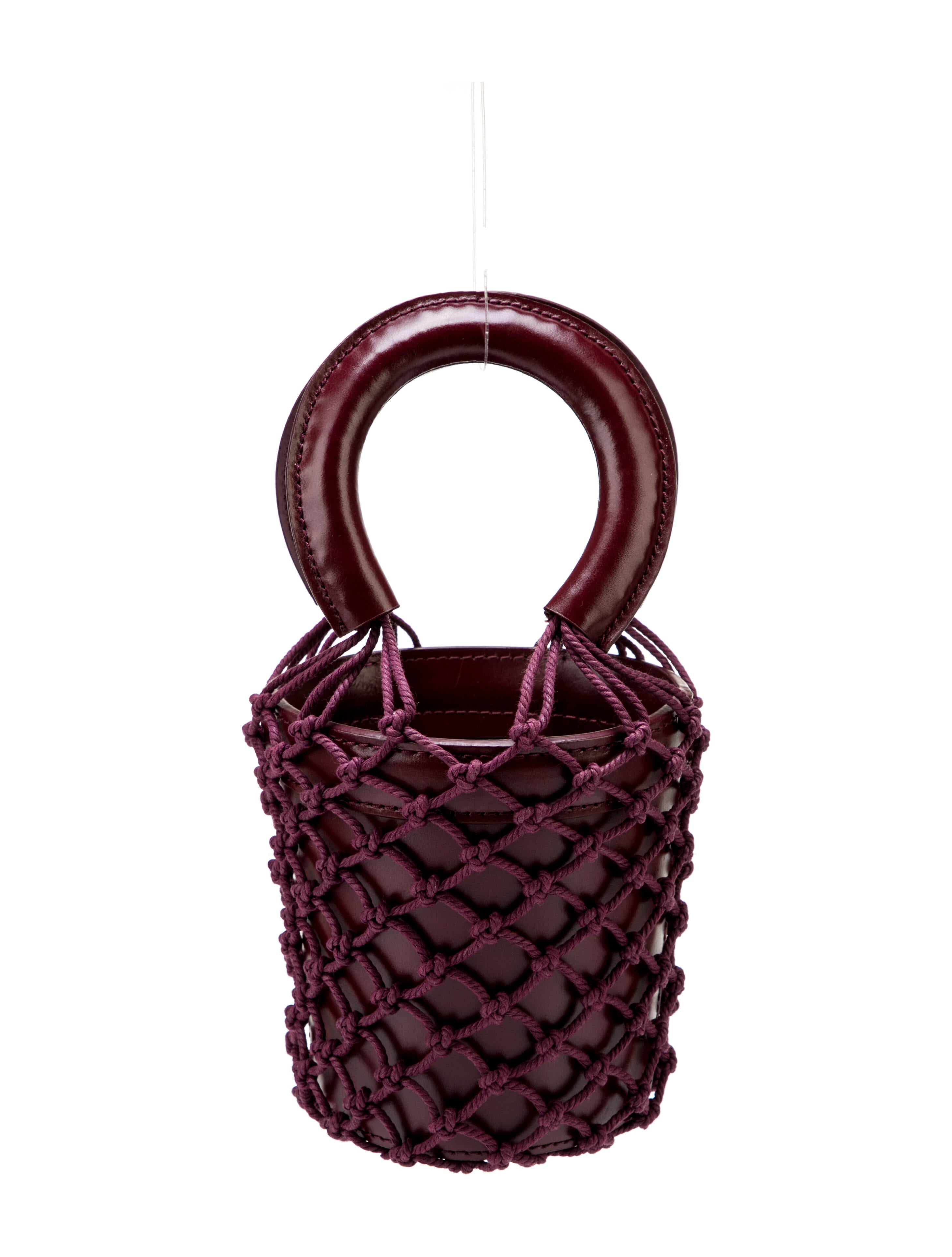 Staud Woven Leather Bucket Bag - Burgundy Bucket Bags, Handbags ...