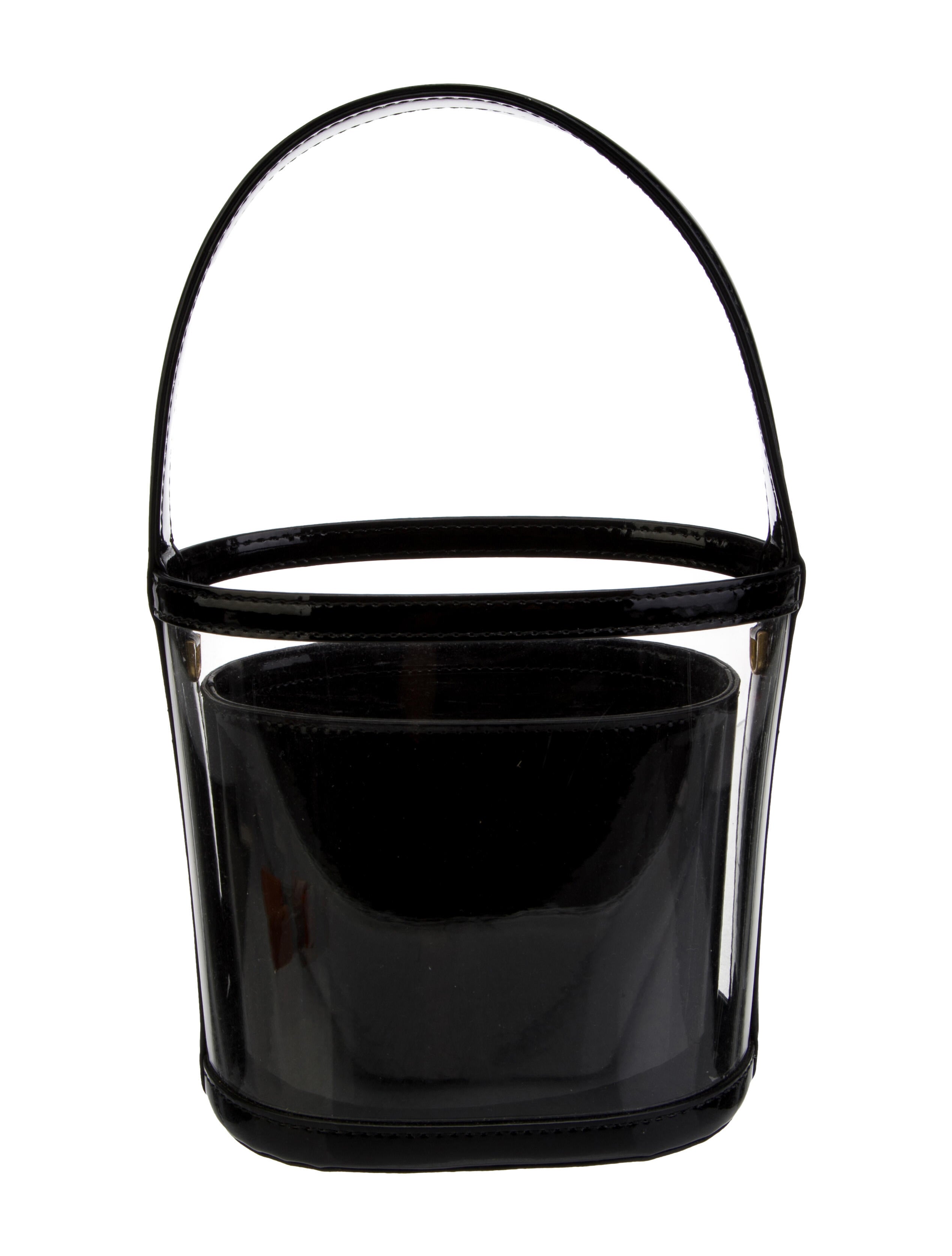 Staud PVC Patent Leather-Trim Bucket Bag - Black Bucket Bags, Handbags ...