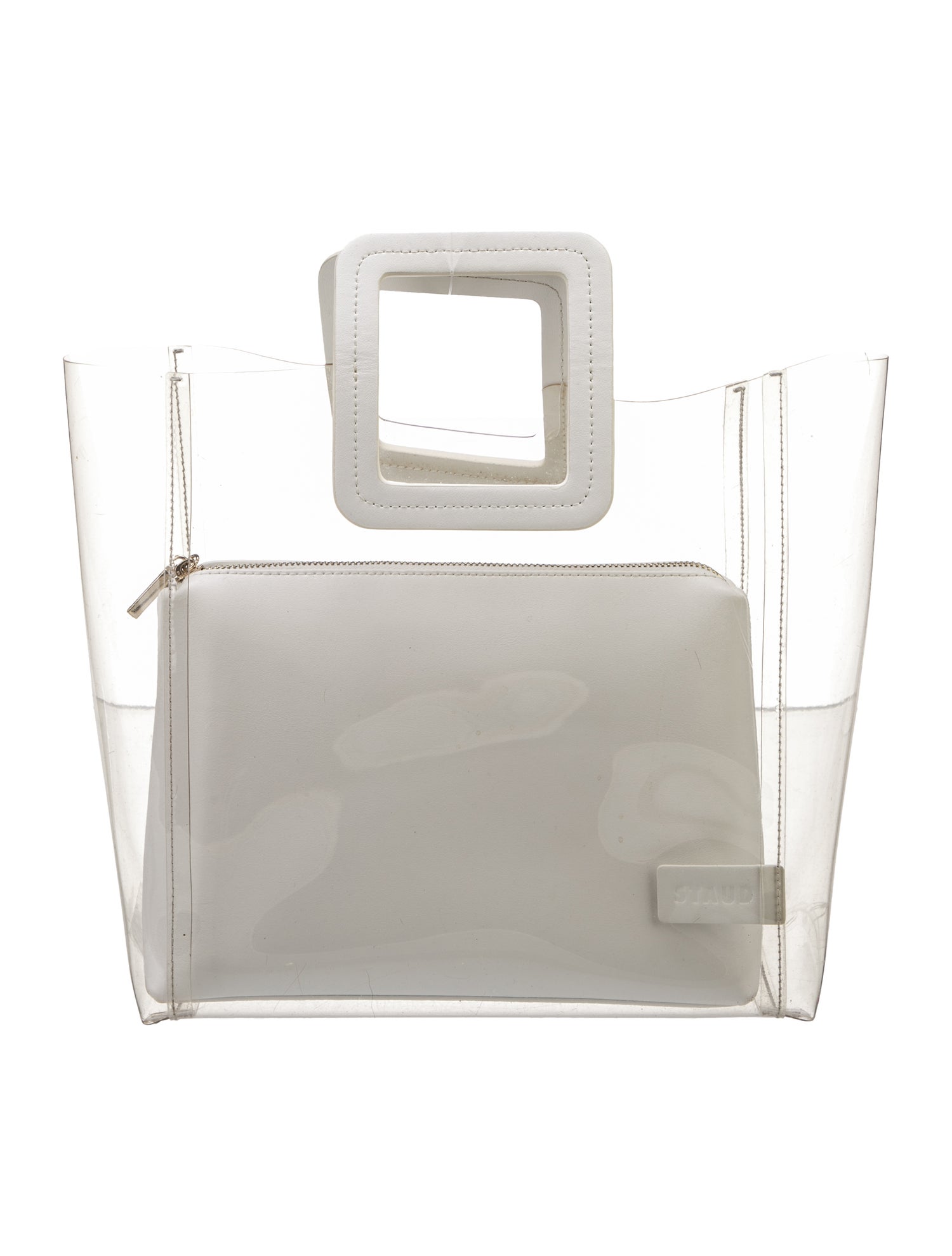 Staud Leather Trim PVC Tote Bag - Clear Totes, Handbags - WSTFG56568 ...