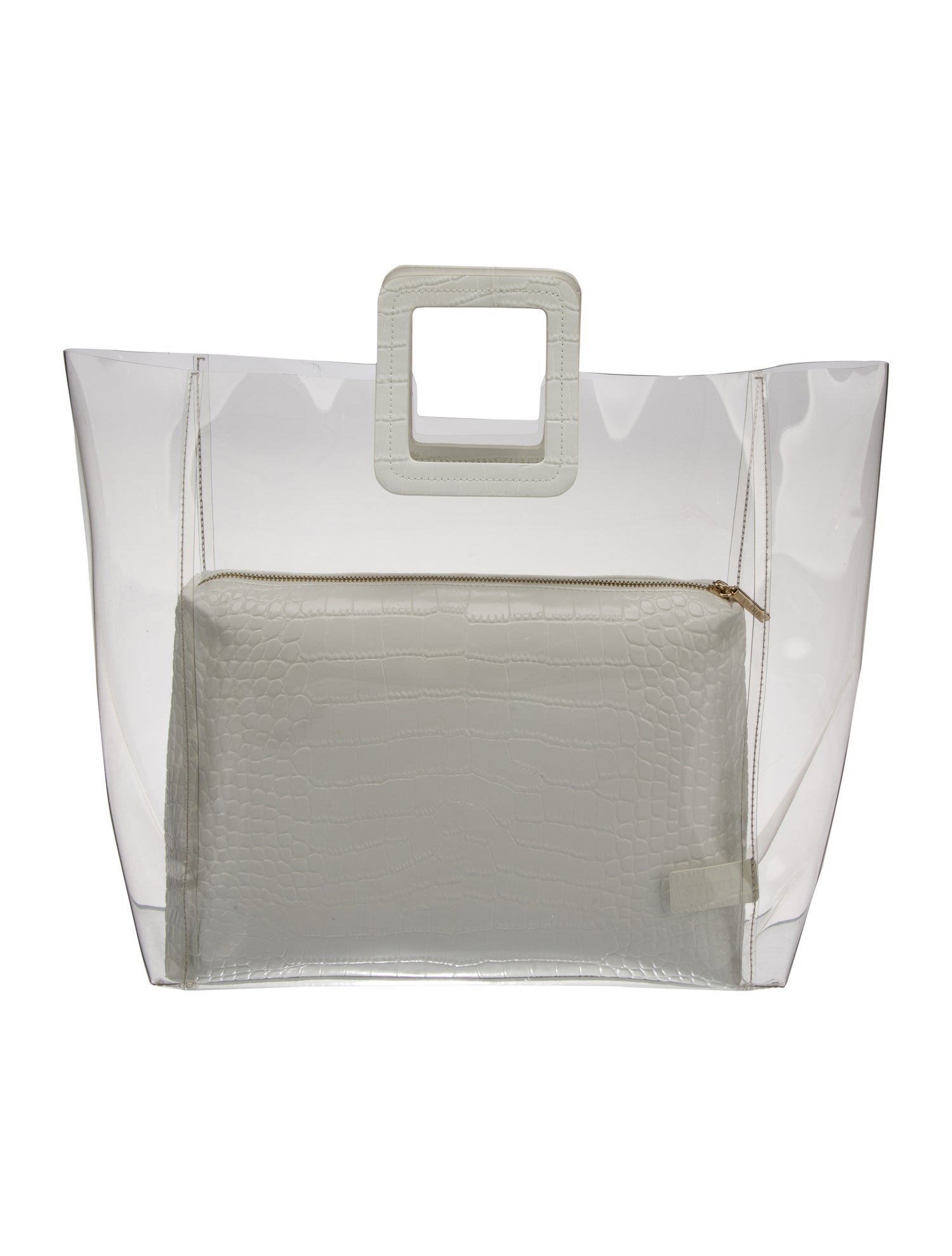 Staud PVC Leather-Trimmed Handle Bag - White Handle Bags, Handbags ...
