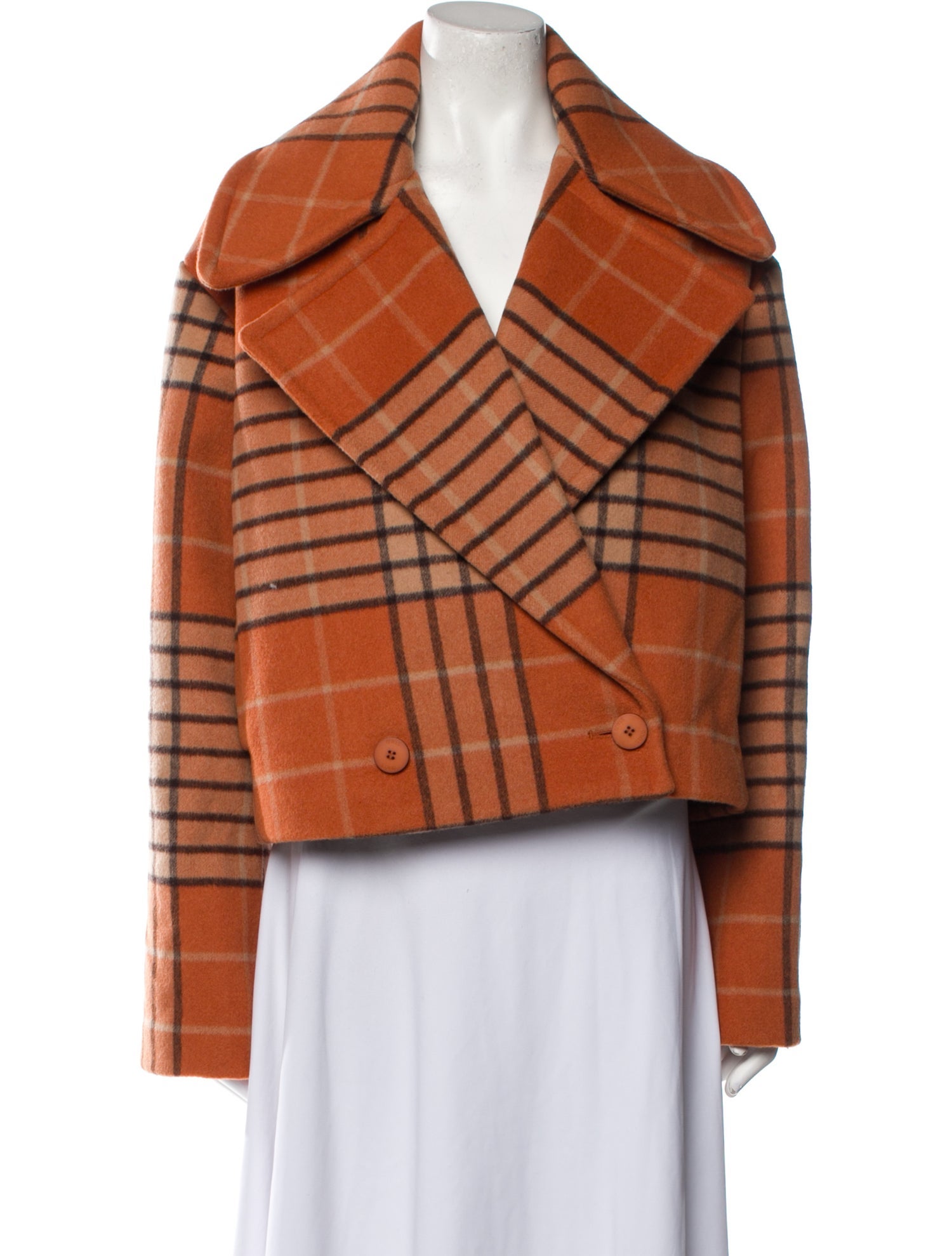Staud Plaid Print Jacket w/ Tags - Orange Jackets, Clothing ...