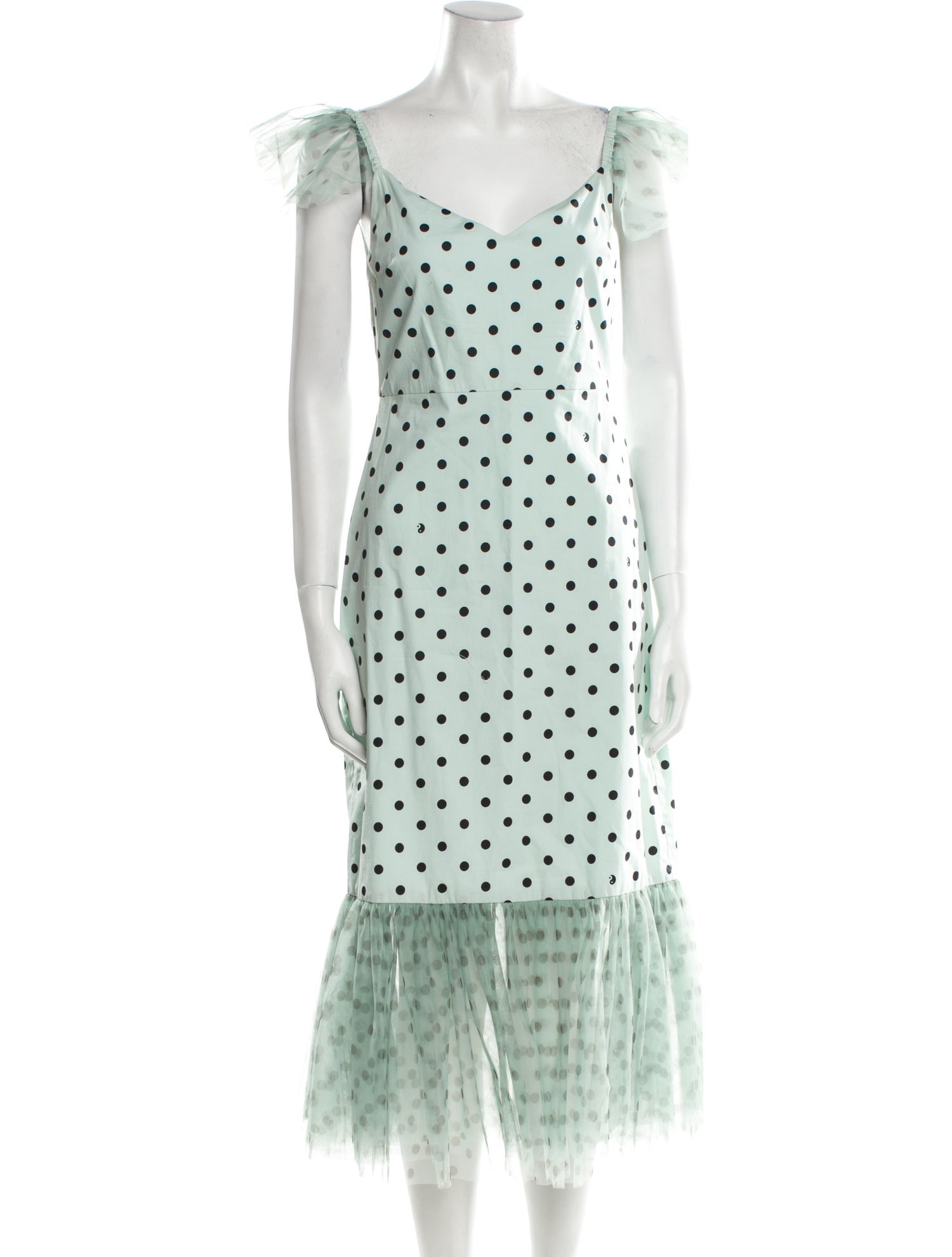 Staud Polka Dot Print Long Dress - Blue Dresses, Clothing - WSTFG62826 ...