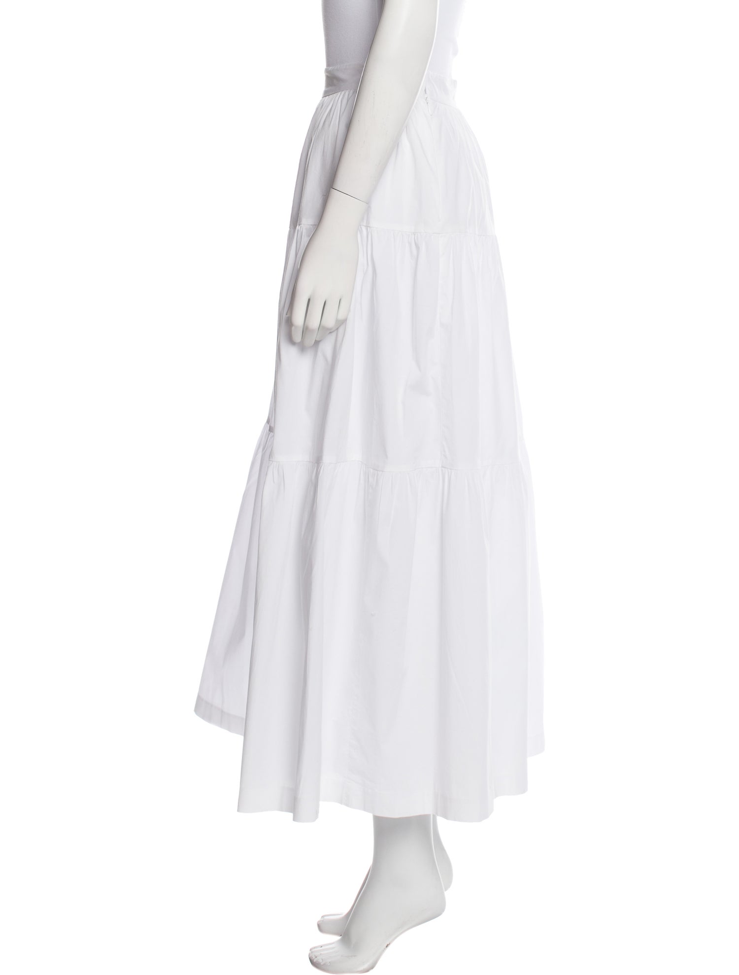 Reformation Ruffle Embellishment Midi Length Skirt - White Skirts ...