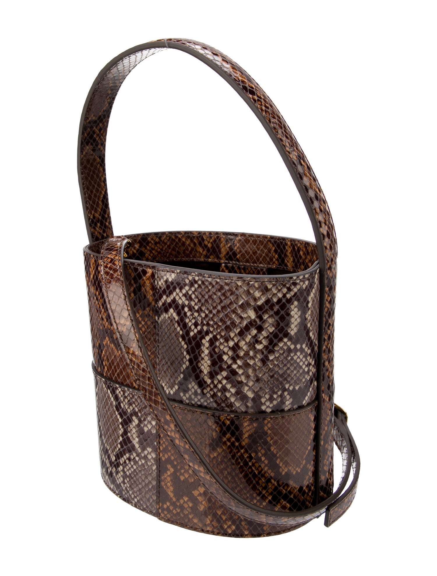 Tory Burch Embossed Leather Drawstring Bucket Bag - Brown Bucket Bags ...