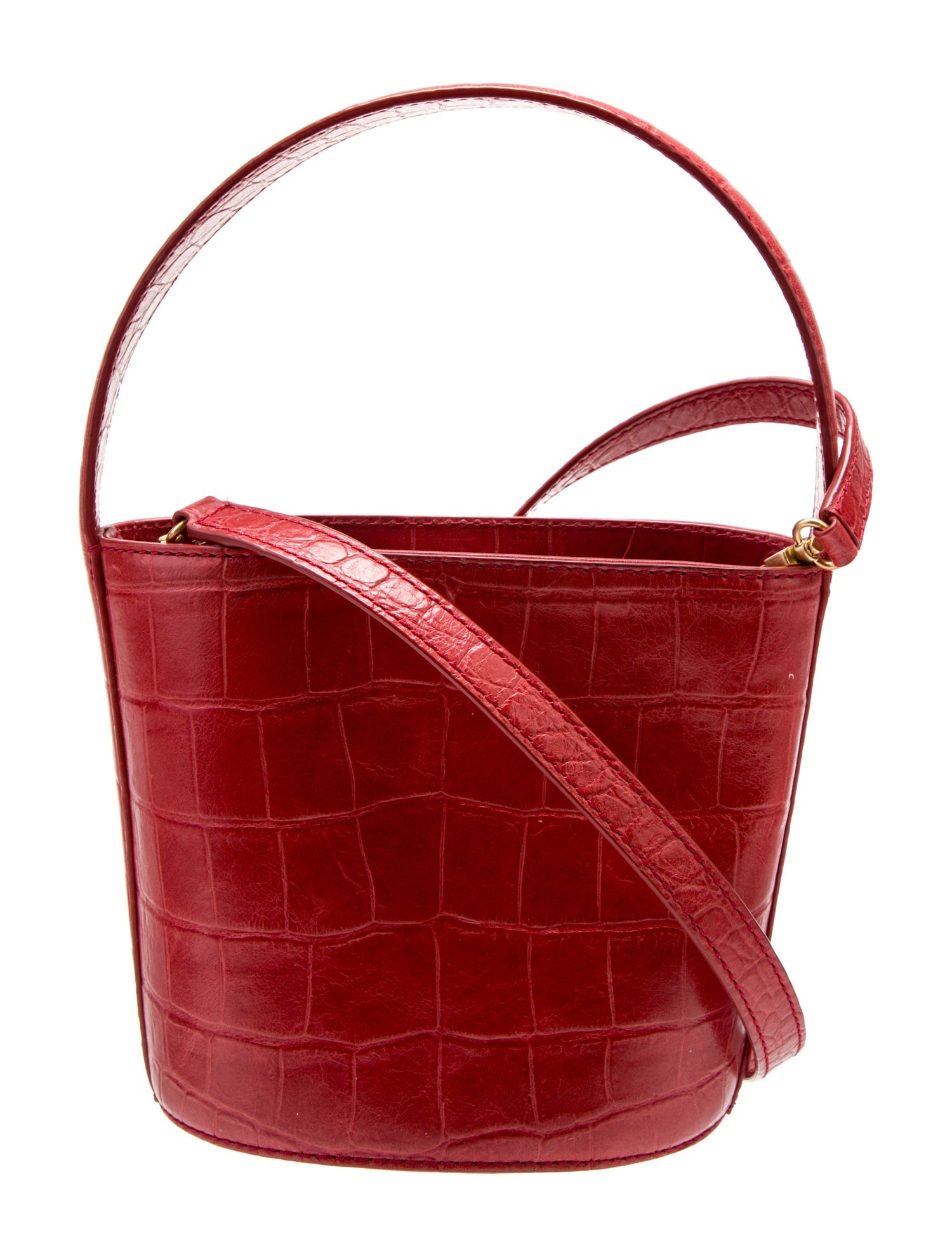 Staud Vegan Leather Bucket Bag - Red Bucket Bags, Handbags - WSTFG74230 ...