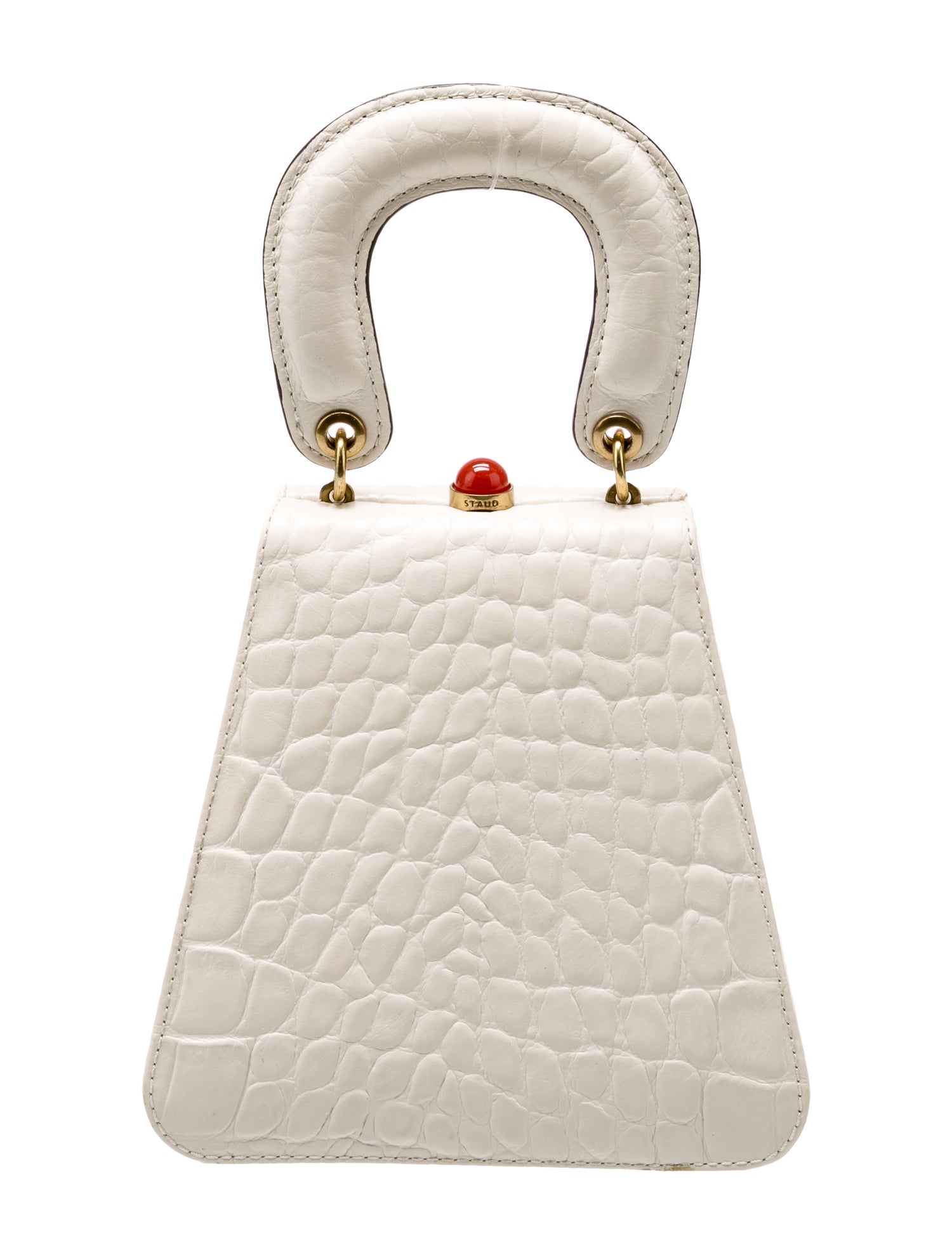 Staud Leather Top Handle Bag - White Handle Bags, Handbags - WSTFG83372 ...