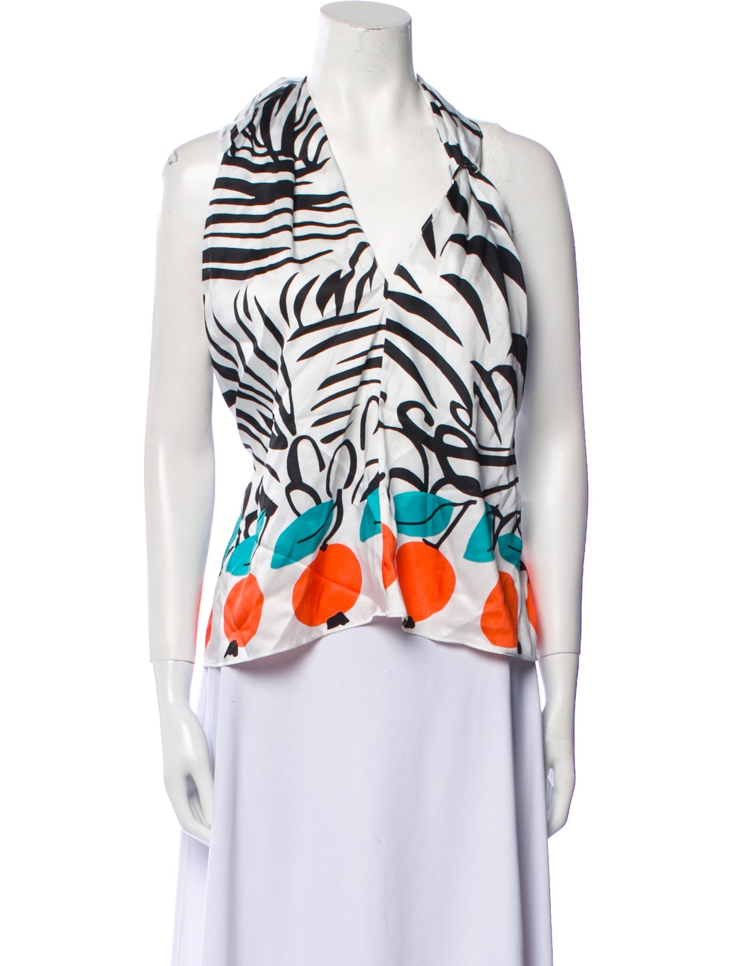 Staud Printed V-Neck Top w/ Tags - Blue Tops, Clothing - WSTFG84647 ...