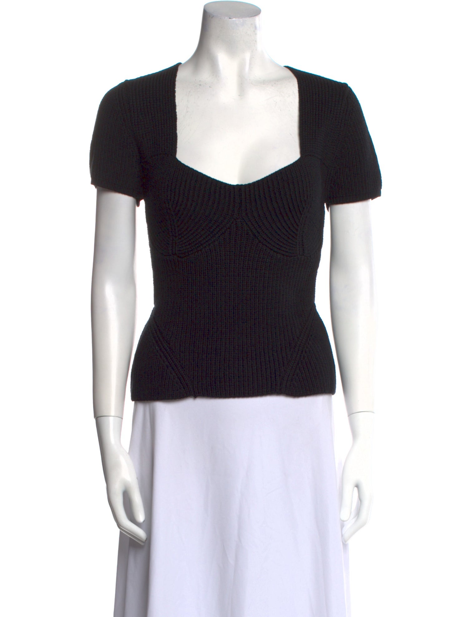 Staud Square Neckline Sweater - Black Knitwear, Clothing - WSTFG86981 ...