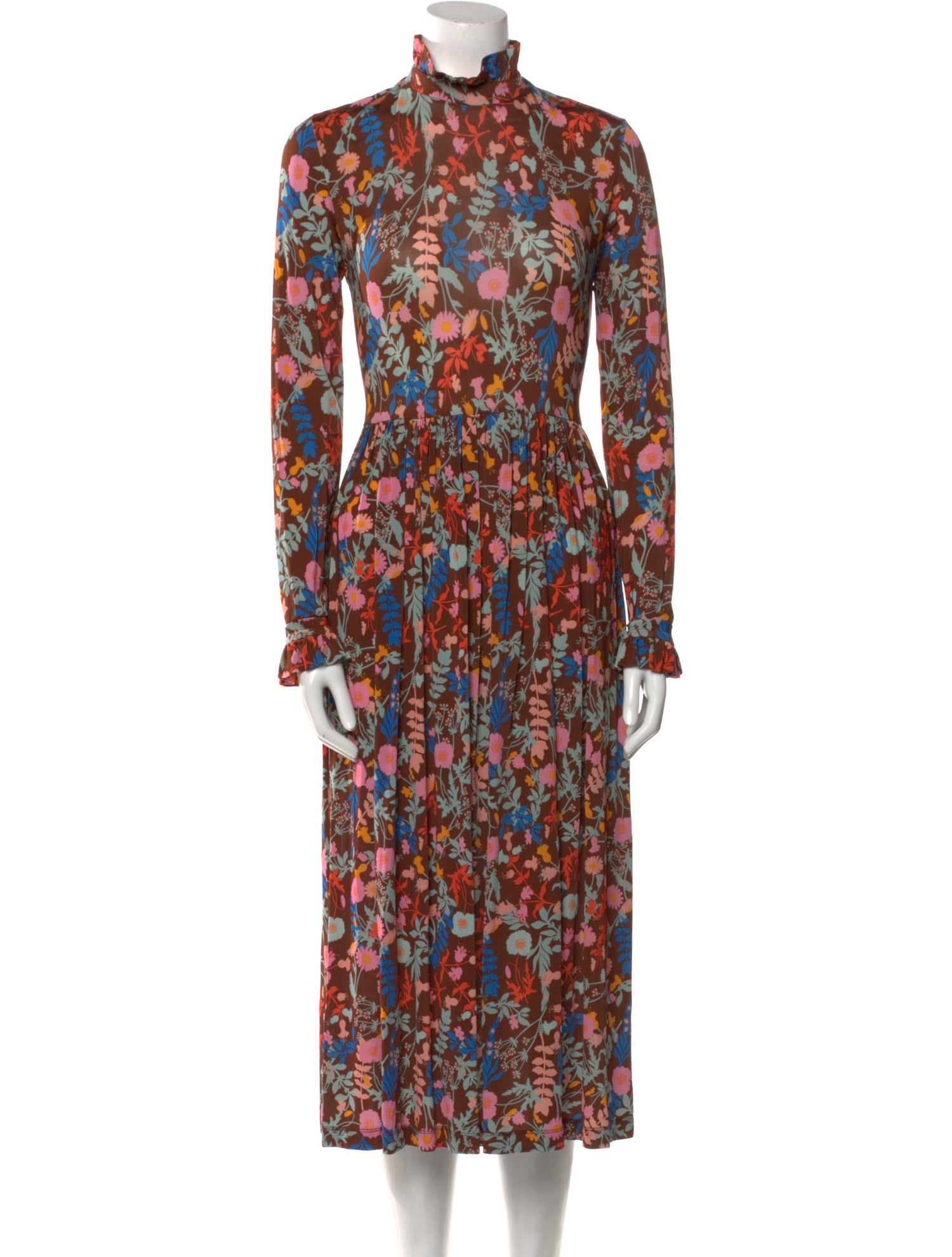 Stine Goya Floral Print Long Dress - Brown Dresses, Clothing ...
