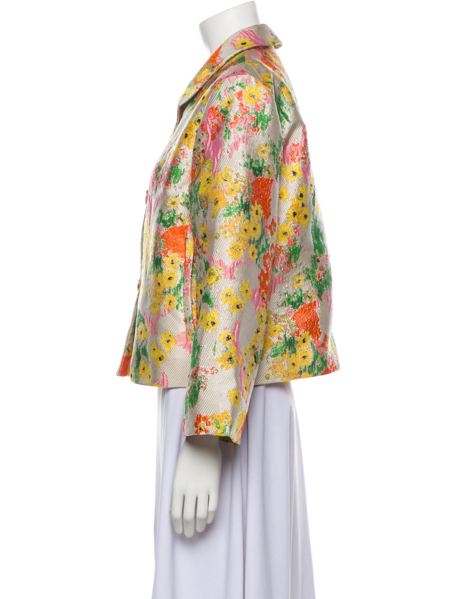 Rena Lange Floral Print Evening Jacket - Neutrals Jackets, Clothing ...