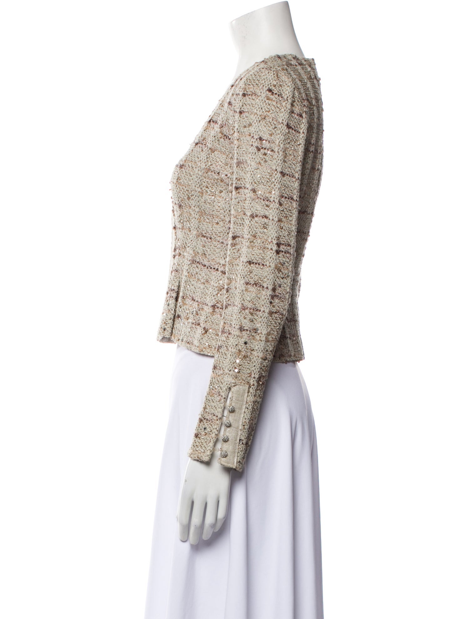 St. John Couture Tweed Pattern Evening Jacket - Neutrals Jackets ...