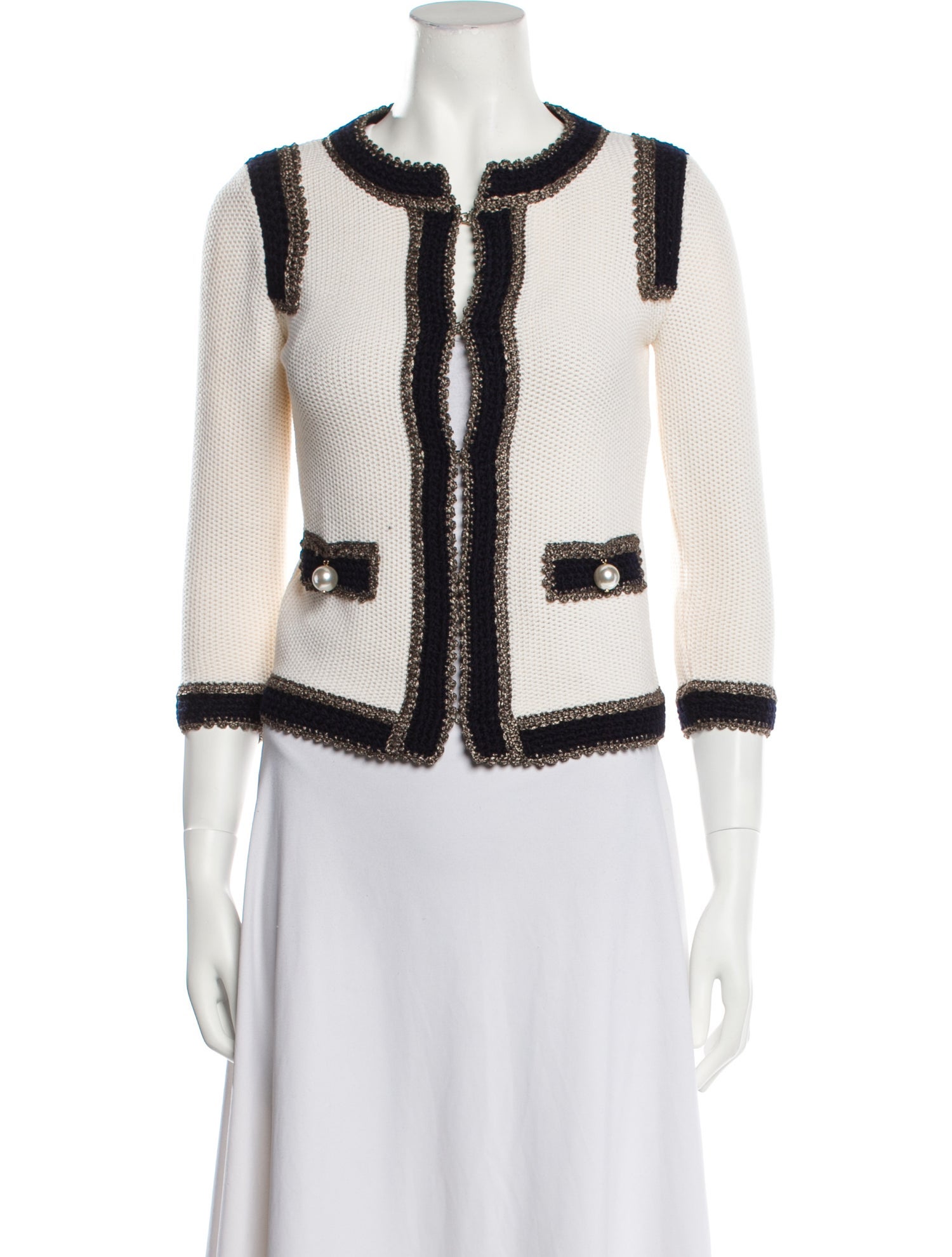 St. John Couture Colorblock Pattern Evening Jacket - Neutrals Jackets ...