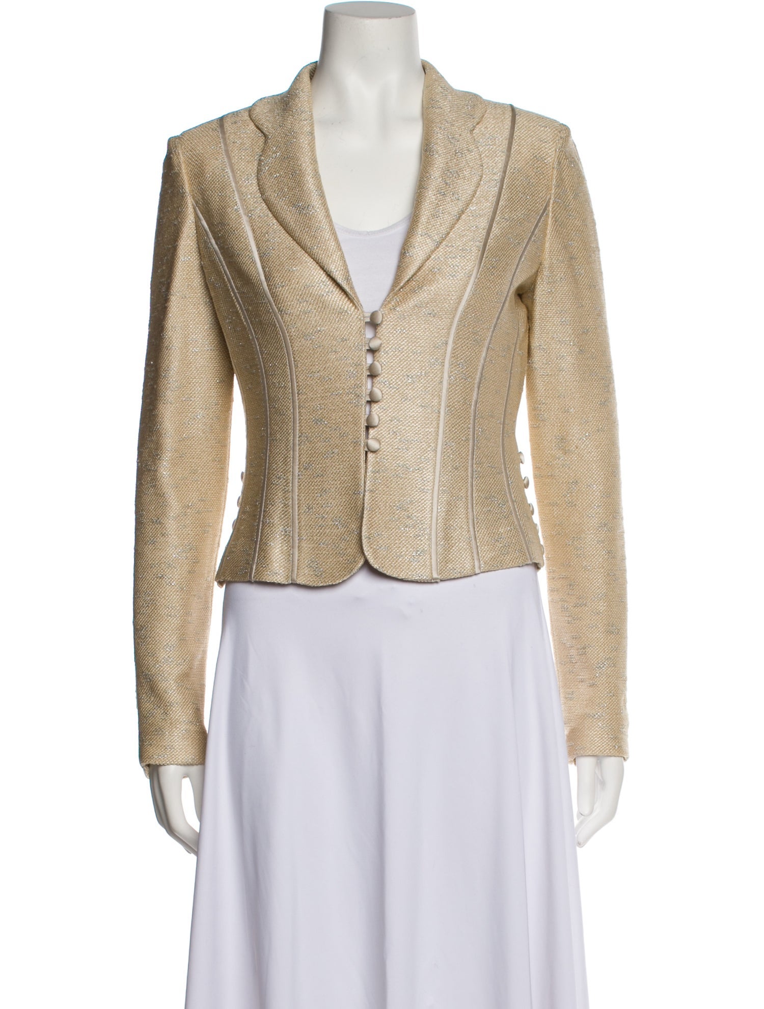 St. John Couture Tweed Pattern Blazer - Neutrals Jackets, Clothing ...