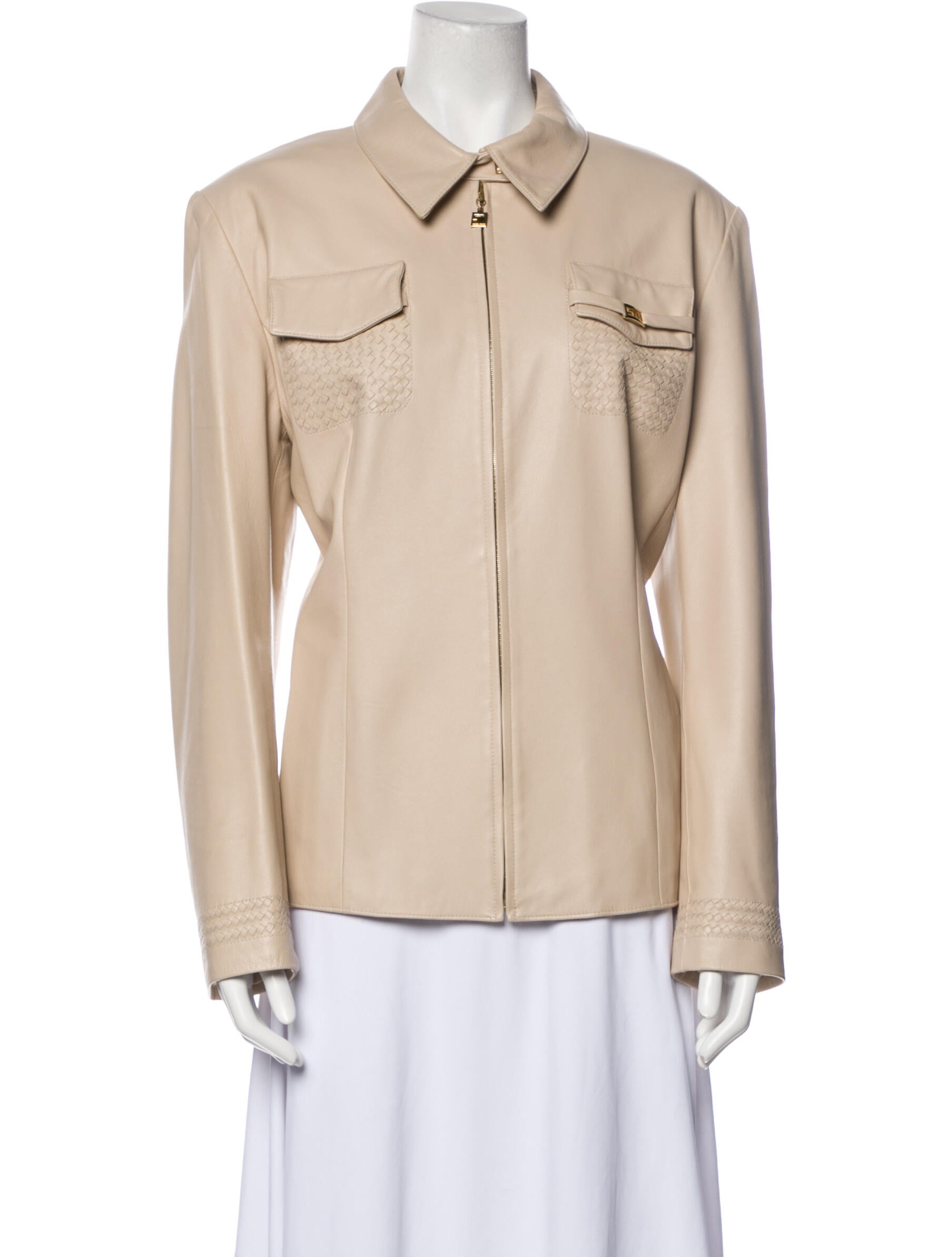 St. John Sport Leather Jacket - Neutrals Jackets, Clothing - WSTJS34083 ...