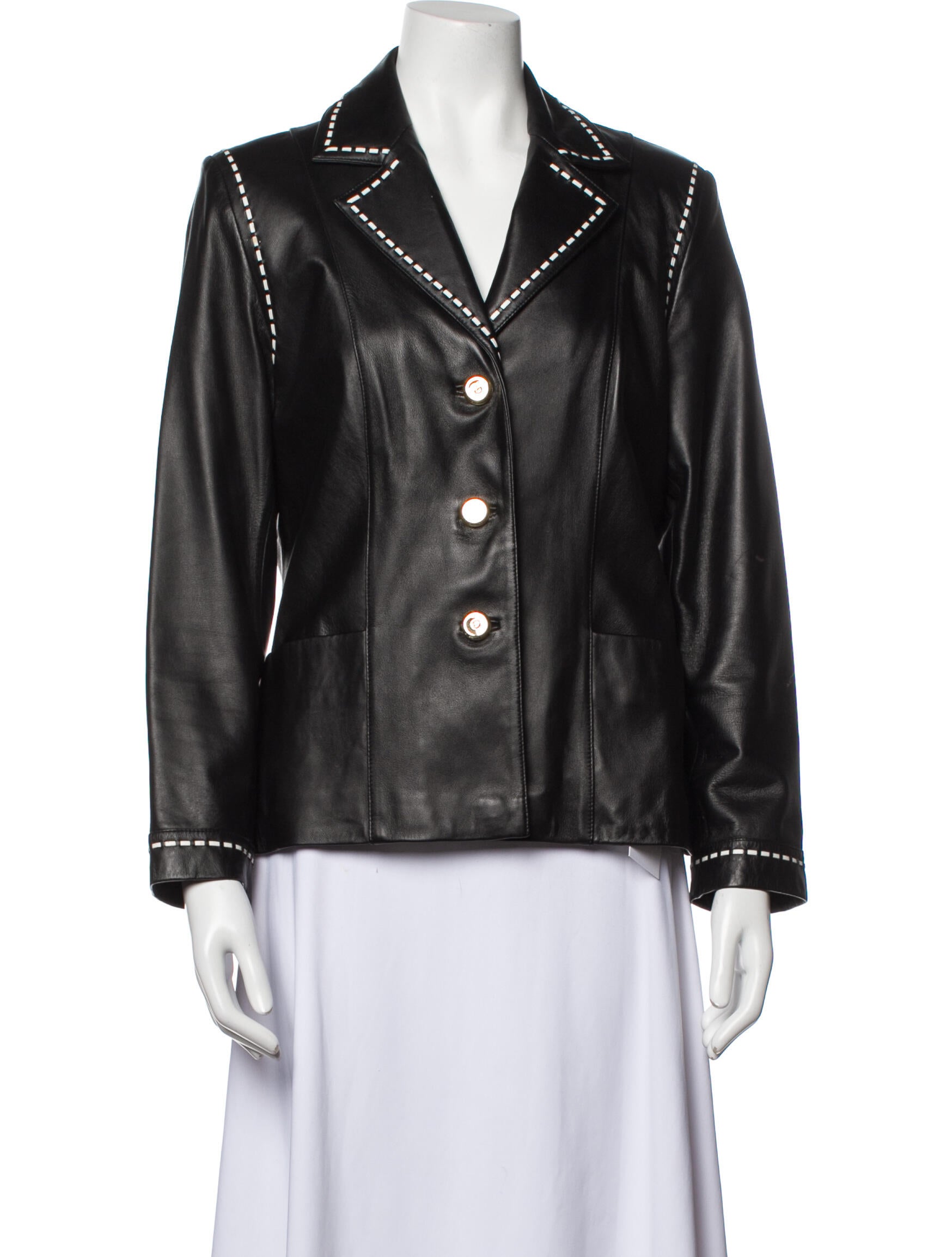 St. John Sport Leather Jacket - Black Jackets, Clothing - WSTJS35375 ...