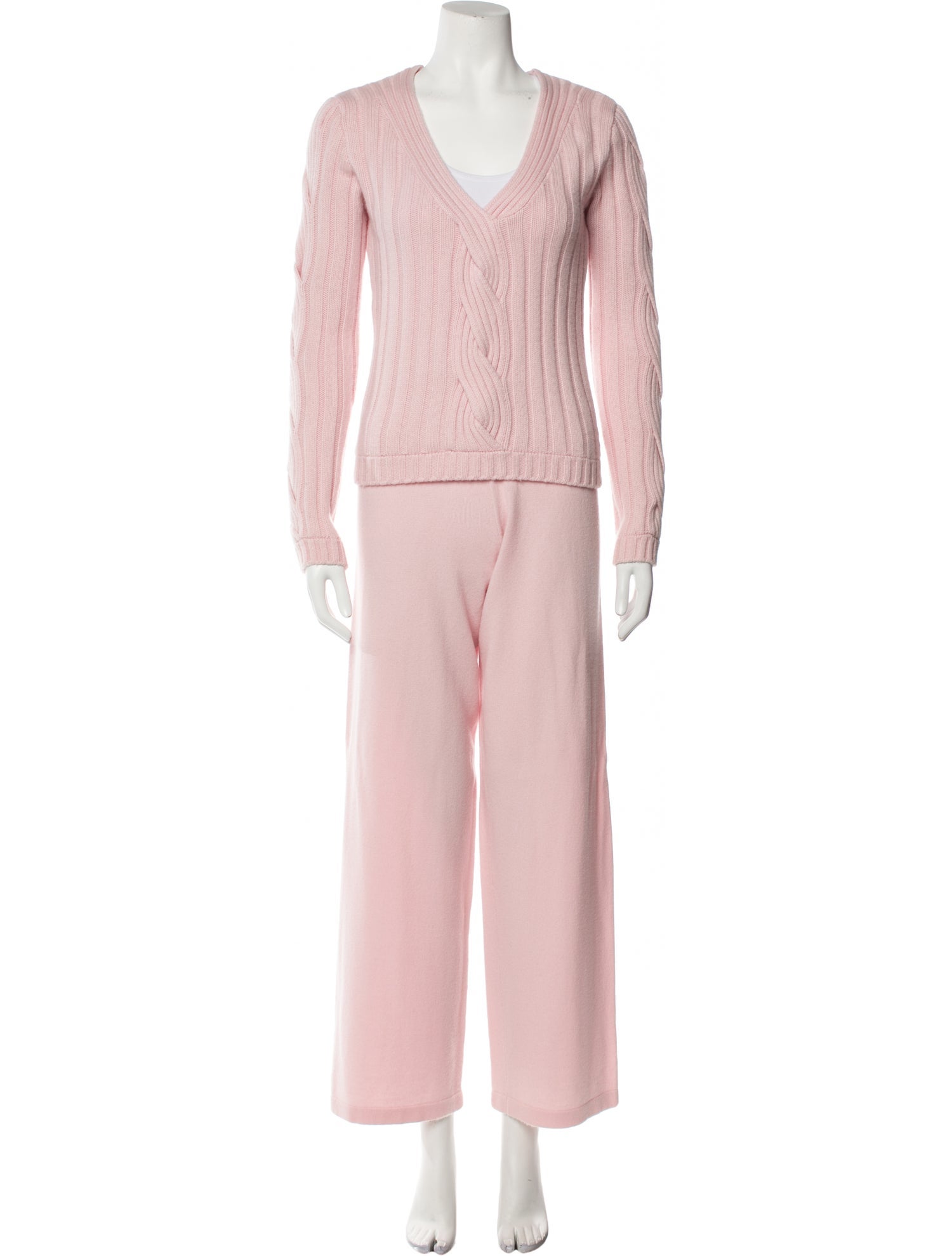 St. John Sport Cashmere Pant Set - Pink, 10.75" Rise Suits and Sets ...