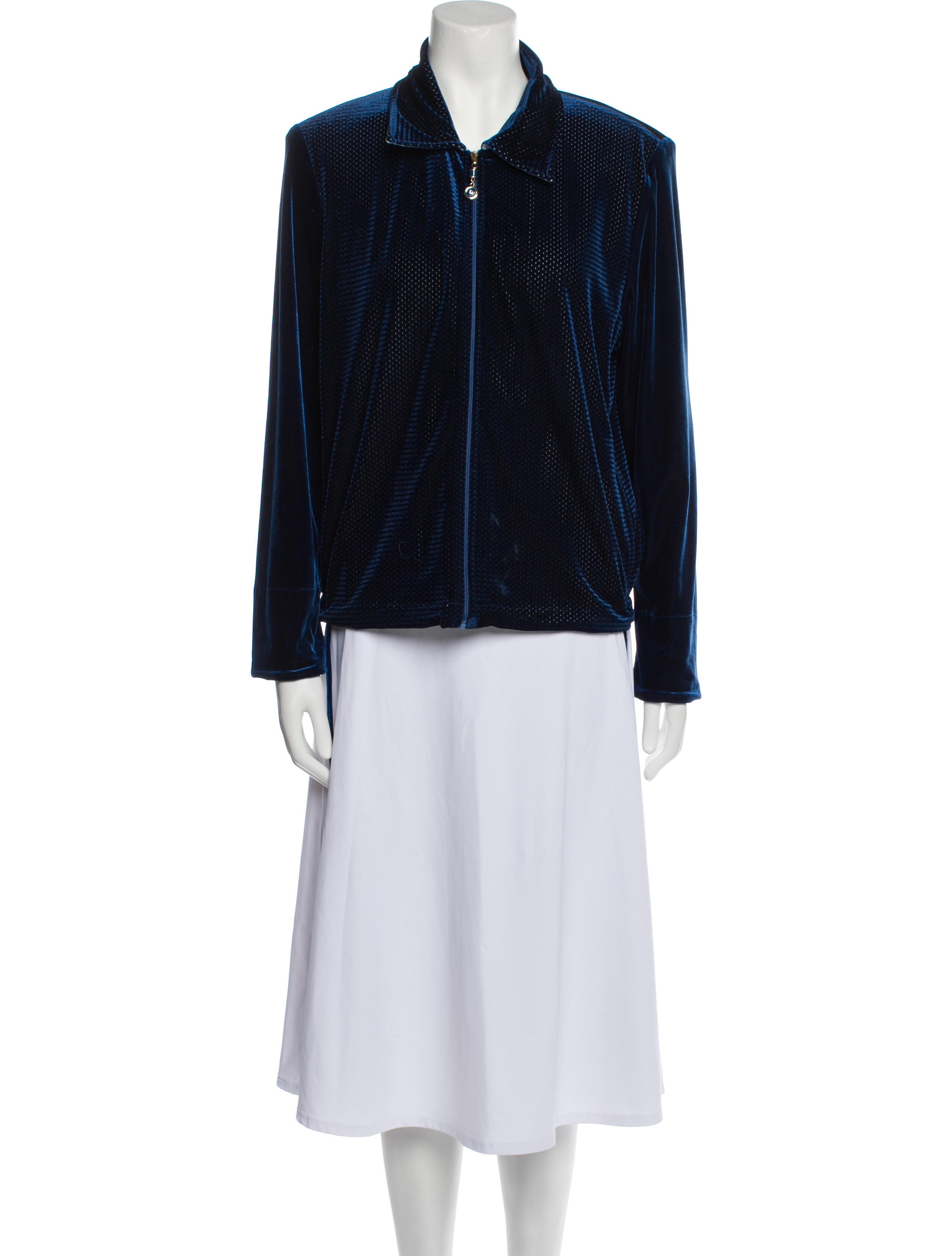 St. John Sport Striped Jacket - Blue Jackets, Clothing - WSTJS46664 ...