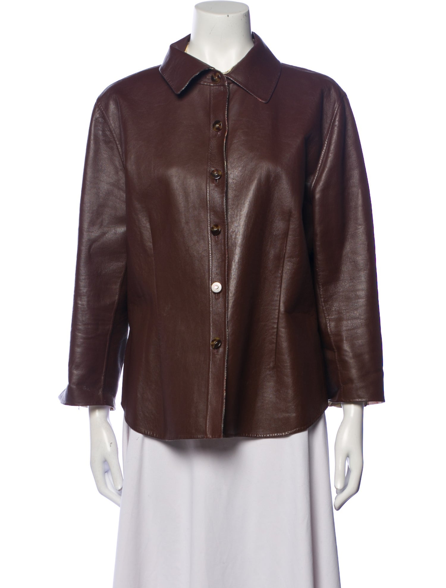 St. John Sport Leather Jacket - Brown Jackets, Clothing - WSTJS46703 ...