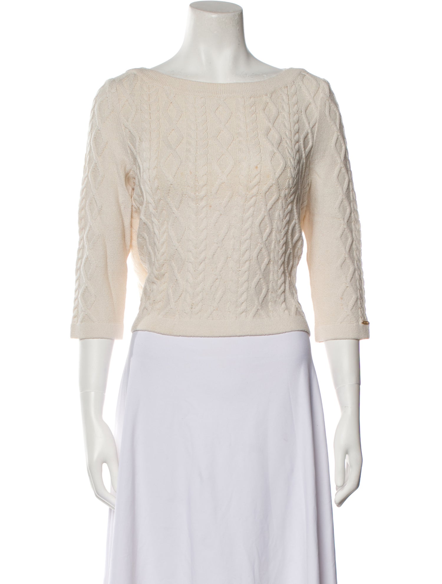 St. John Sport Wool Bateau Neckline Sweater - Neutrals Knitwear ...