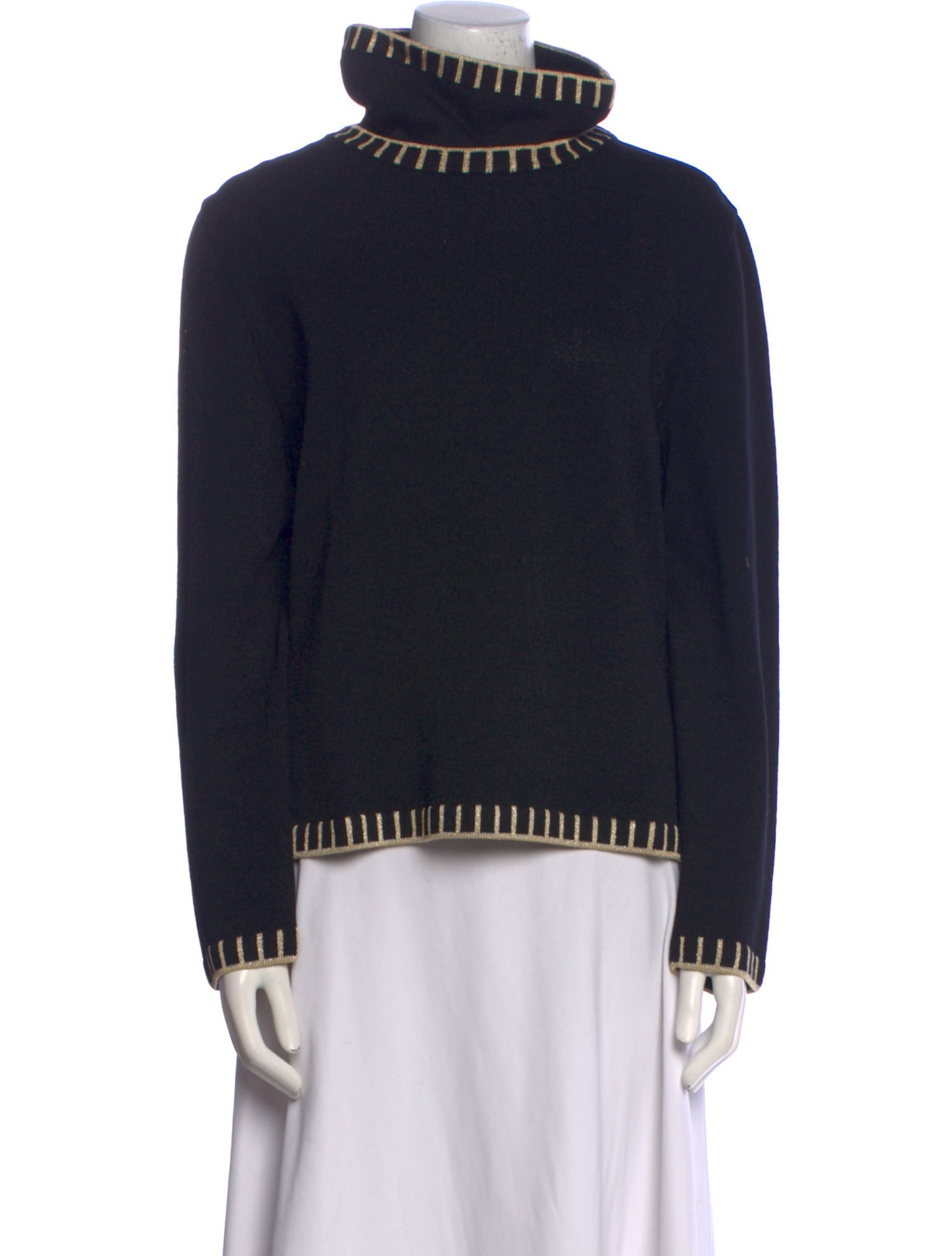 St. John Sport Wool Turtleneck Sweater - Black Knitwear, Clothing ...