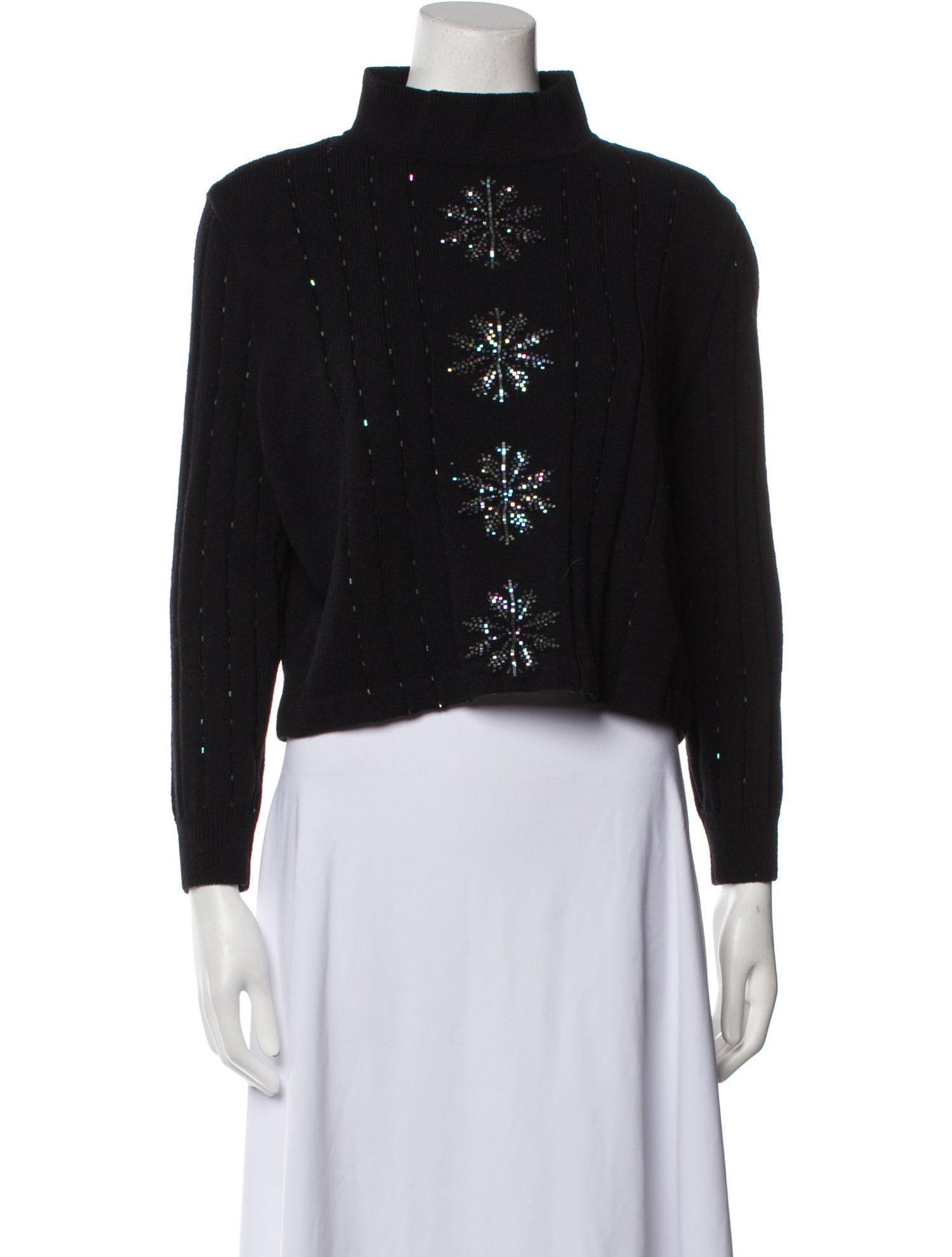 St. John Sport Wool Turtleneck Sweater - Black Knitwear, Clothing ...