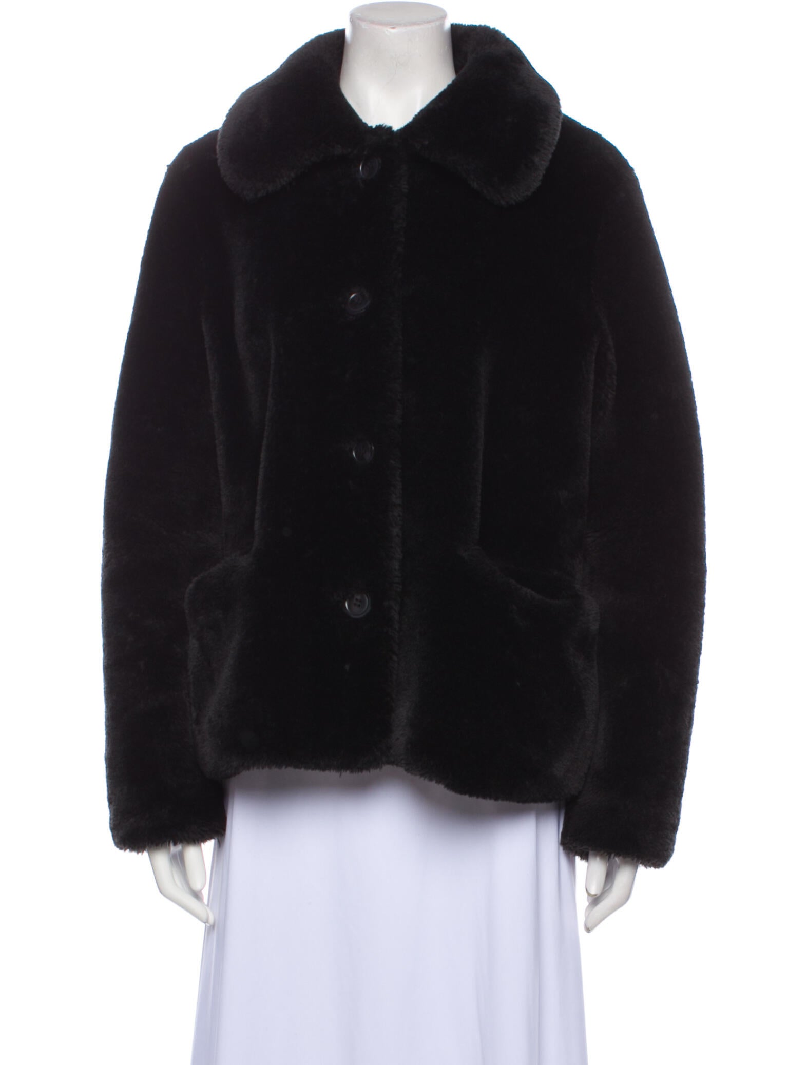 STAND STUDIO Faux Fur Jacket - Black Jackets, Clothing - WSTND22732 ...