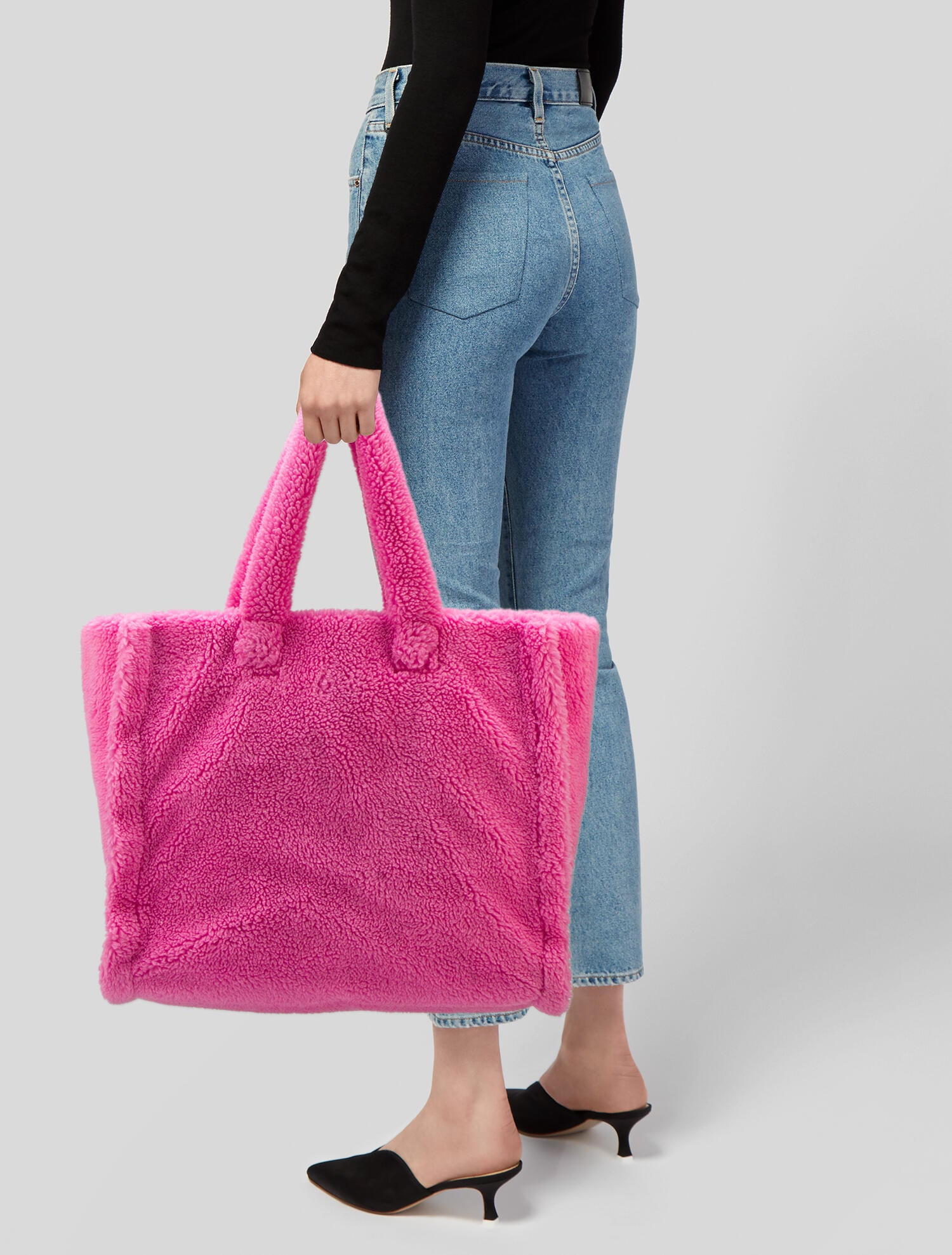 STAND STUDIO Shearling Tote Bag - Pink Totes, Handbags - WSTND23116 ...