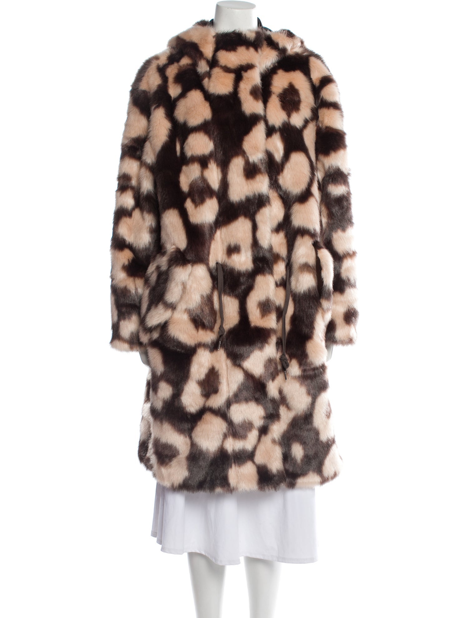 Michael Michael Kors Patterned Faux Fur Coat - Neutrals Coats, Clothing ...