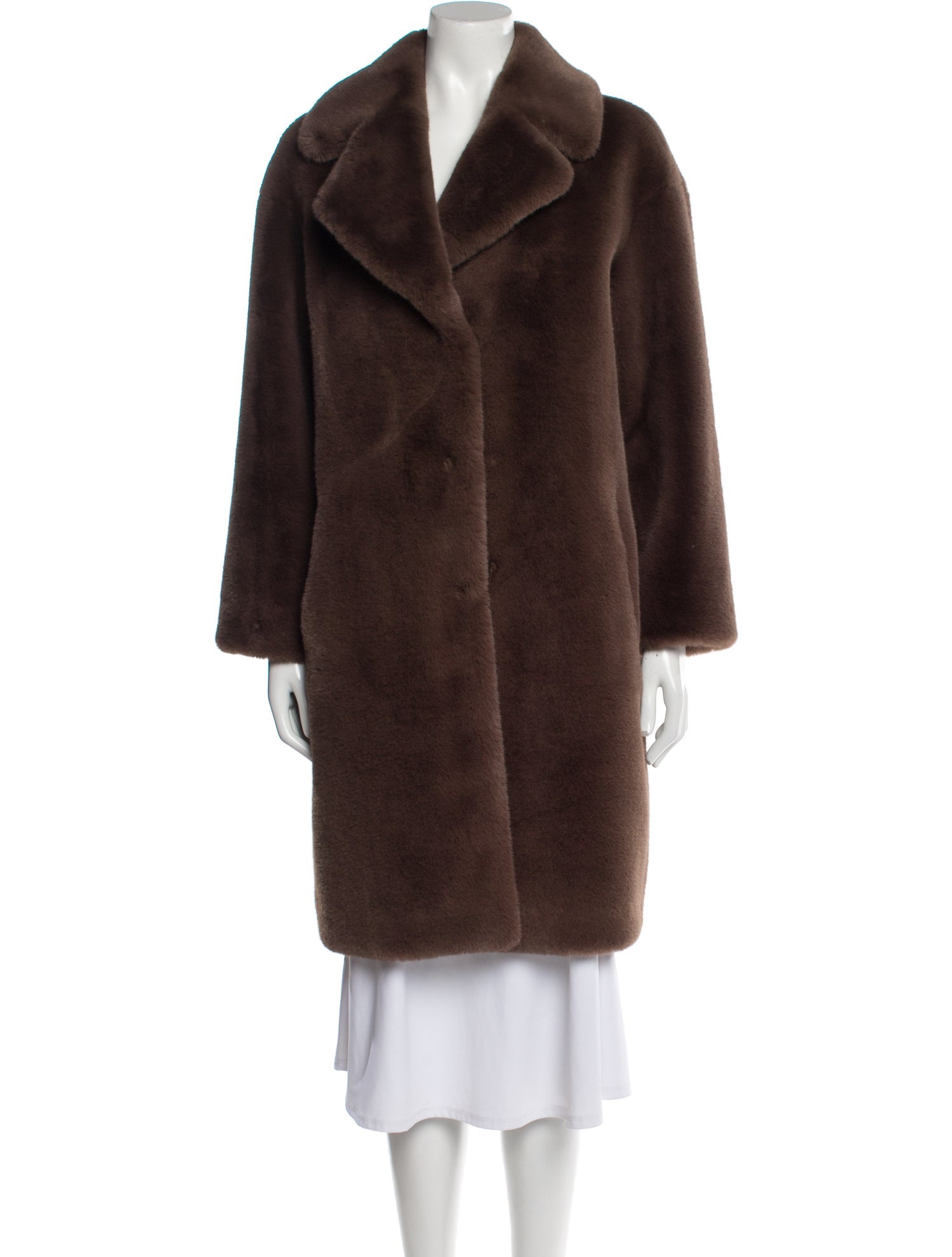 STAND STUDIO Faux Fur Coat - Brown Coats, Clothing - WSTND23989 | The ...