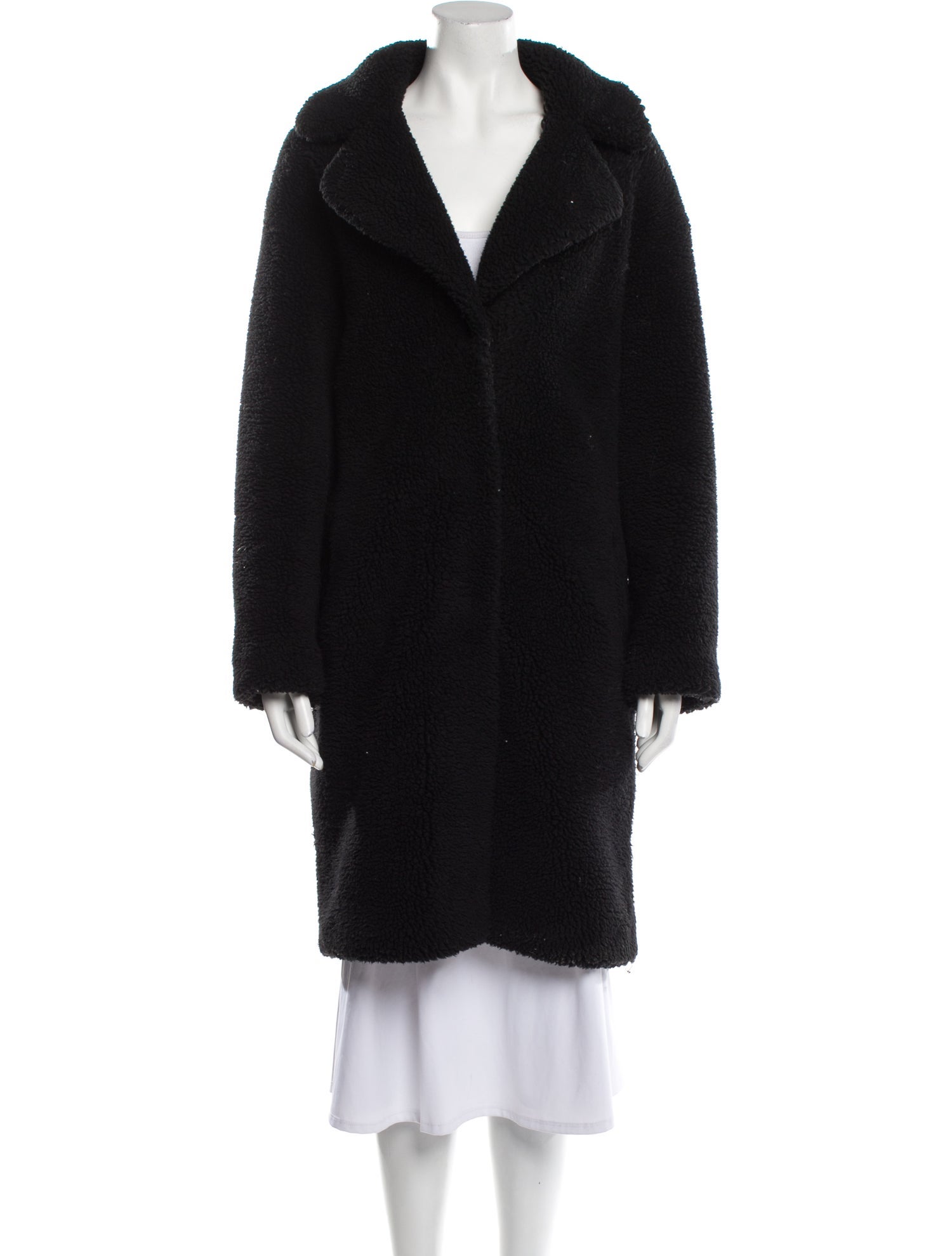 STAND STUDIO Faux Fur Coat - Black Coats, Clothing - WSTND24045 | The ...