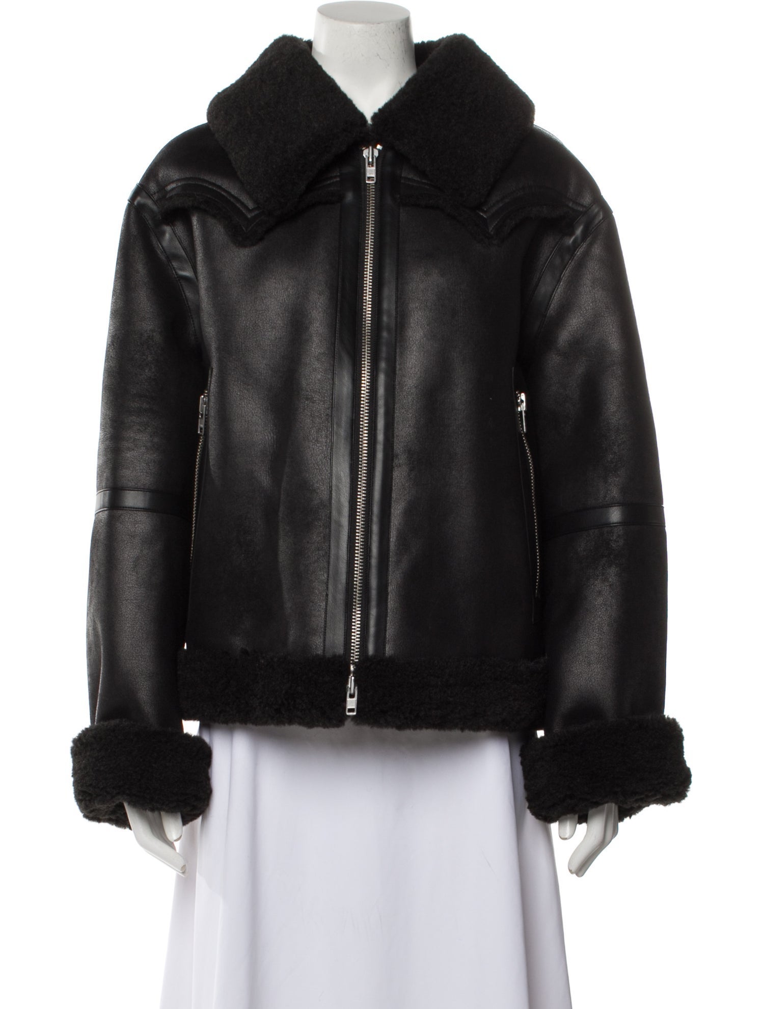 STAND STUDIO Faux Fur Jacket - Black Jackets, Clothing - WSTND24865 ...