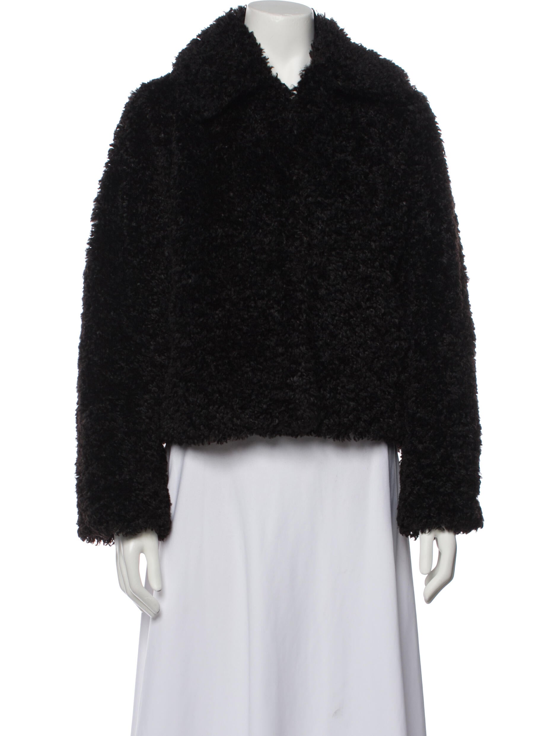 STAND STUDIO Faux Fur Jacket - Black Jackets, Clothing - WSTND24912 ...