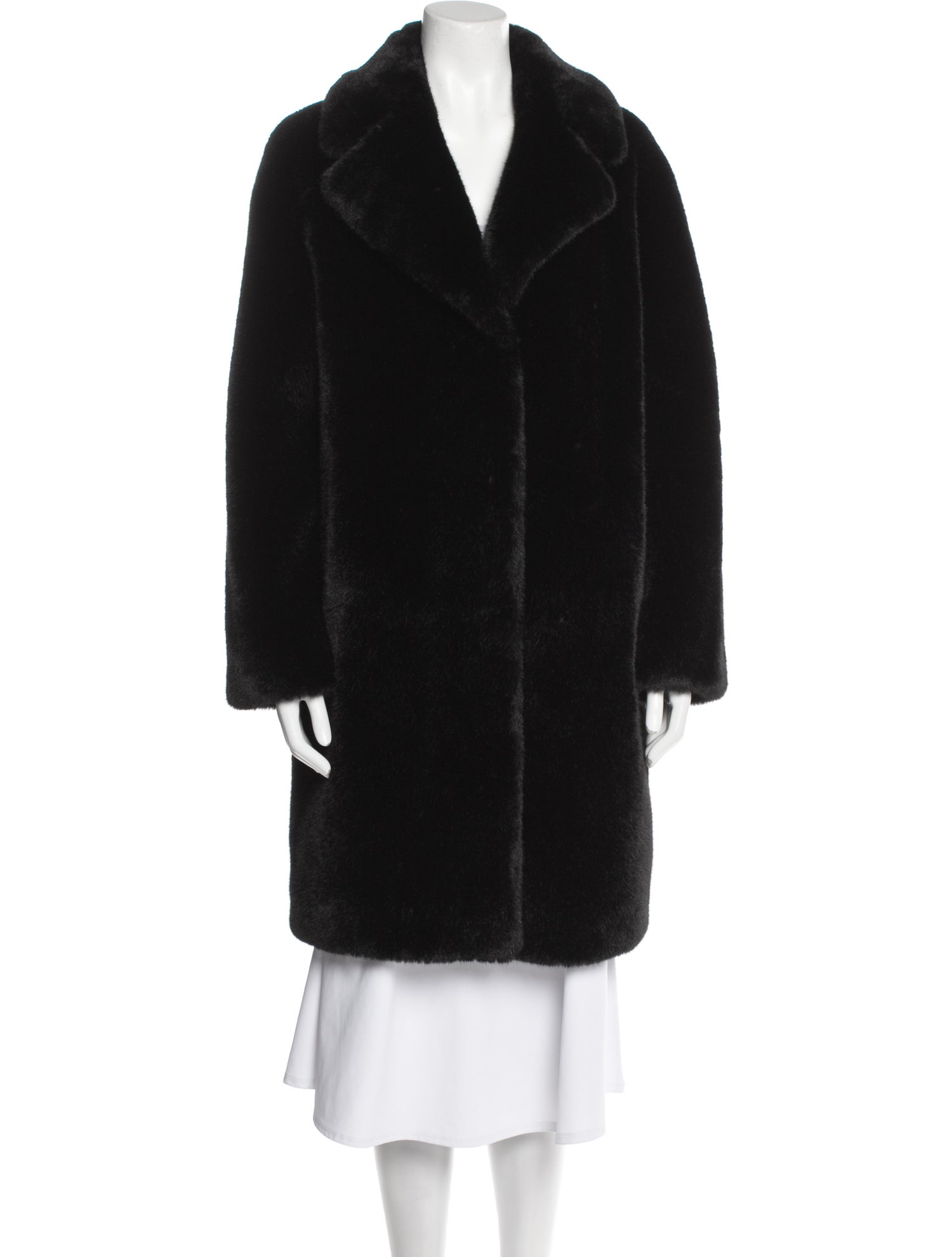 STAND STUDIO Faux Fur Faux Fur Coat - Black Coats, Clothing ...