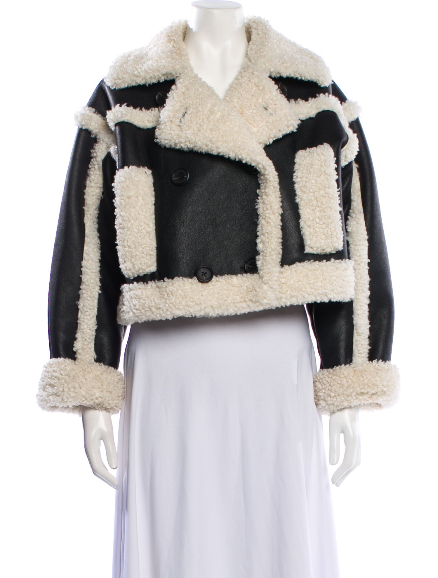 STAND STUDIO Striped Faux Fur Jacket - Black Jackets, Clothing ...