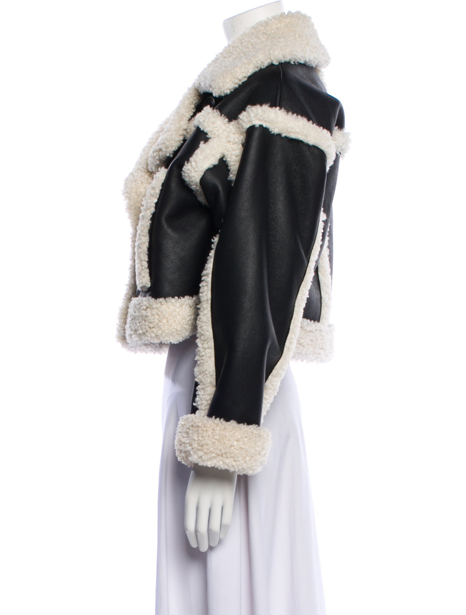 STAND STUDIO Striped Faux Fur Jacket - Black Jackets, Clothing ...