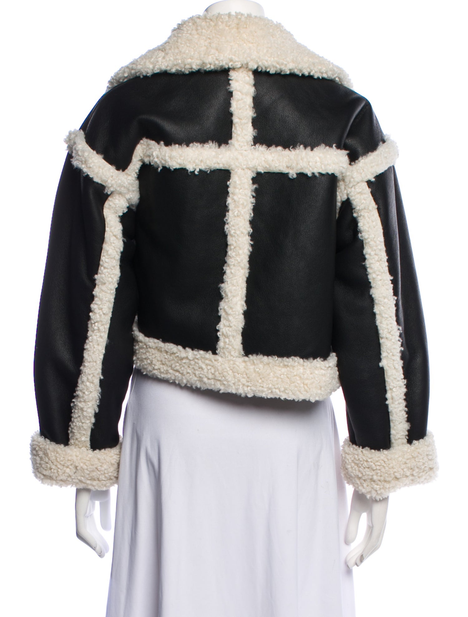STAND STUDIO Striped Faux Fur Jacket - Black Jackets, Clothing ...