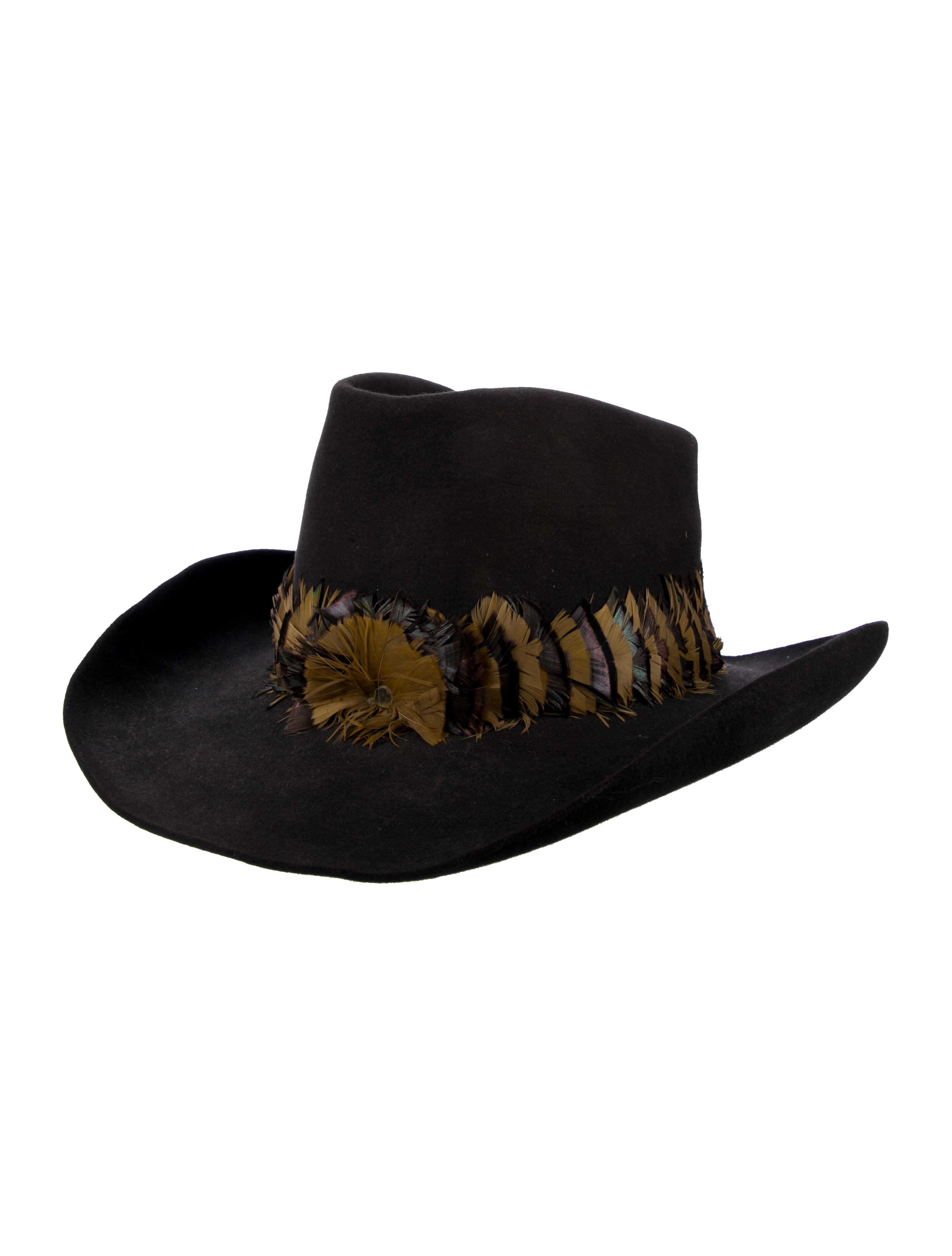 Stetson Feather-Embellished Cowboy Hat - Black Hats, Accessories ...
