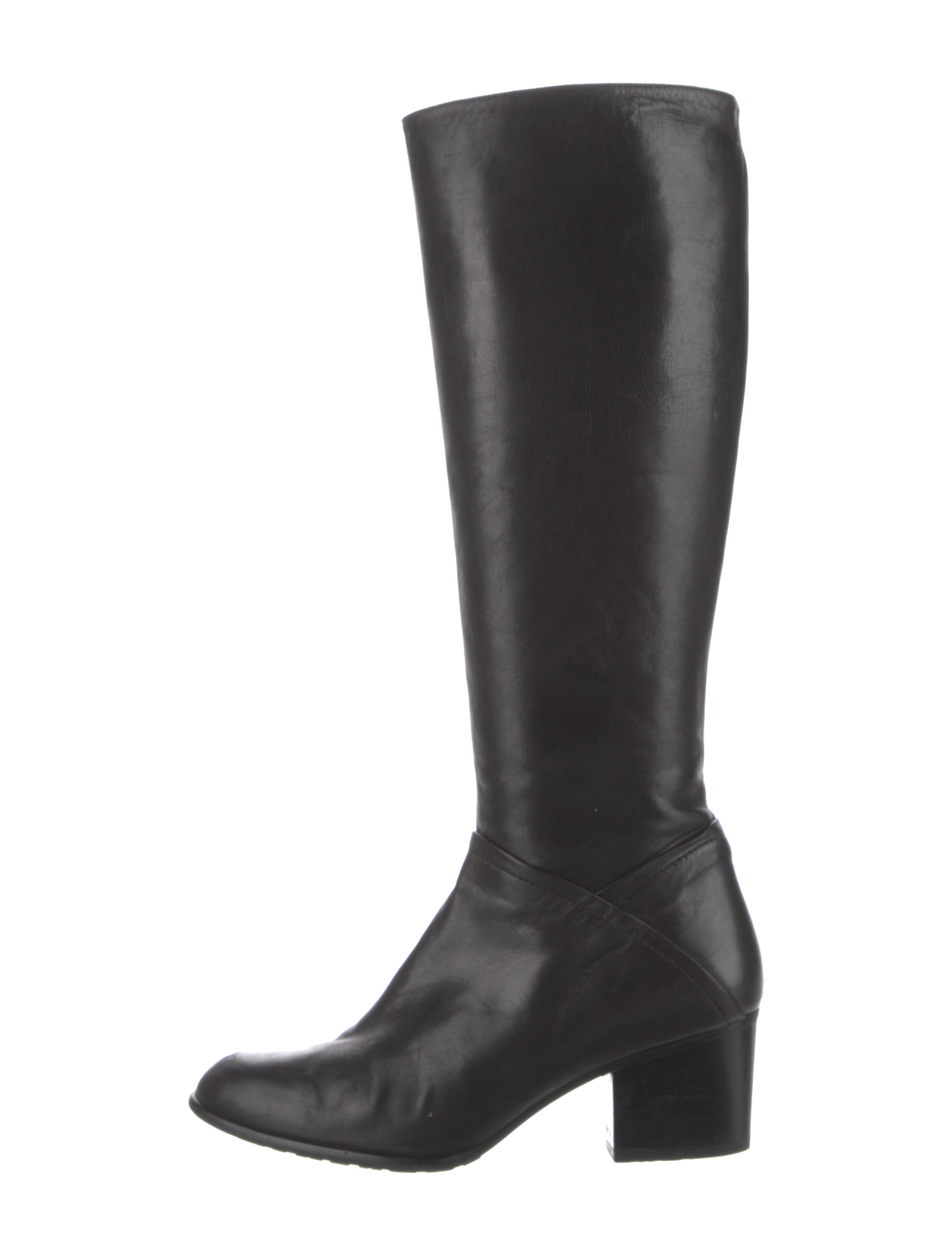 Stuart Weitzman Leather Riding Boots - Black Boots, Shoes - WSU224348 ...