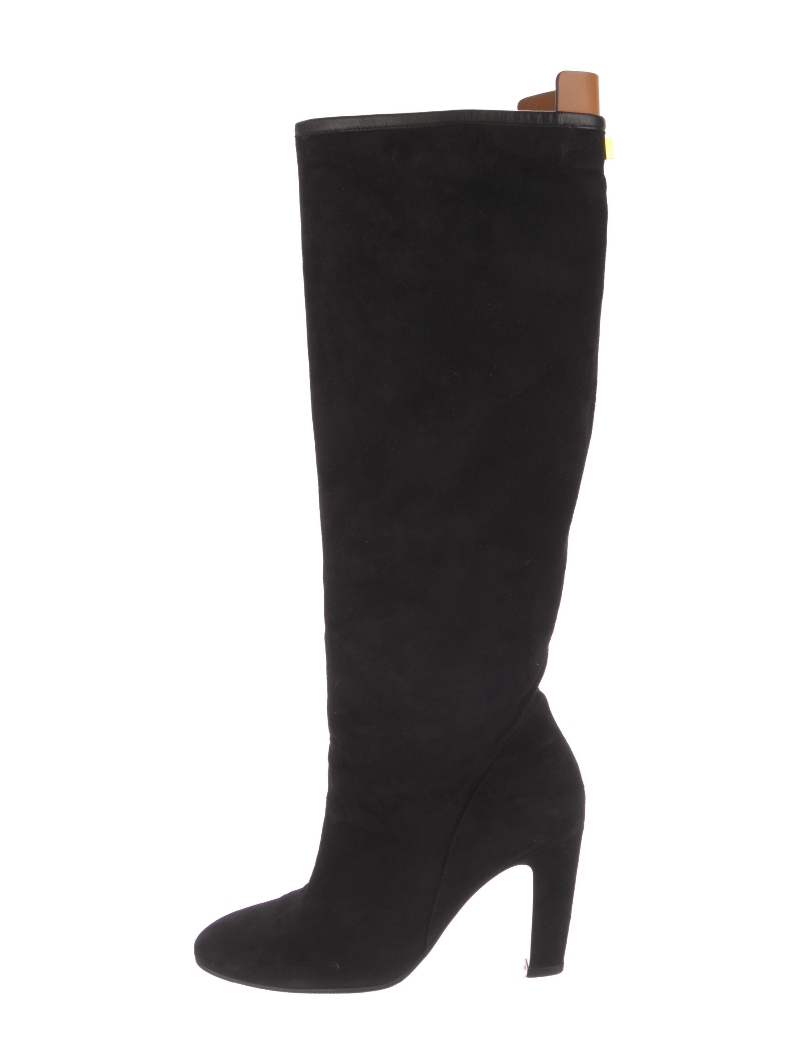 Stuart Weitzman Suede Riding Boots - Black Boots, Shoes - WSU248449 ...