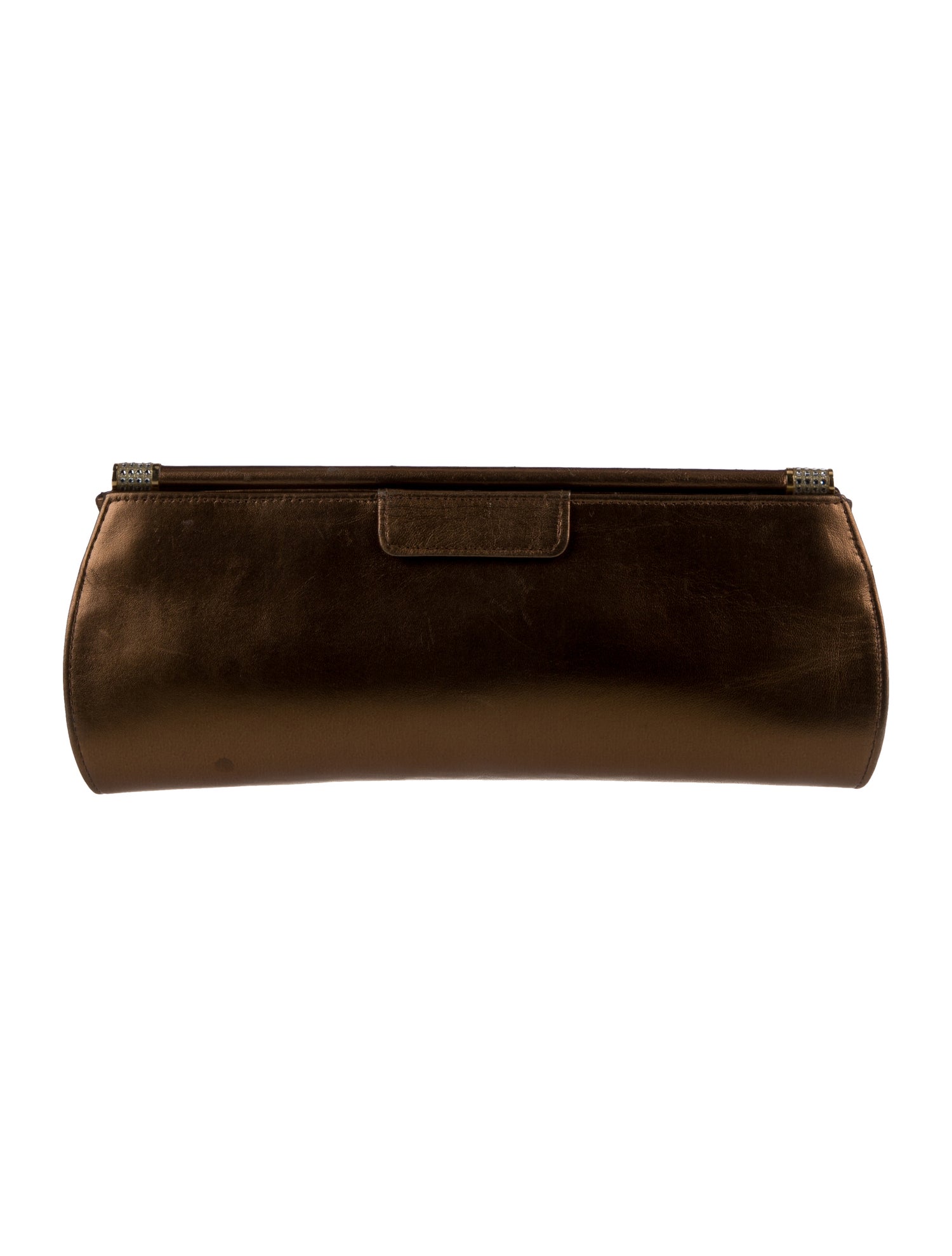 Stuart Weitzman Embellished Metallic Clutch - Brown Clutches, Handbags ...