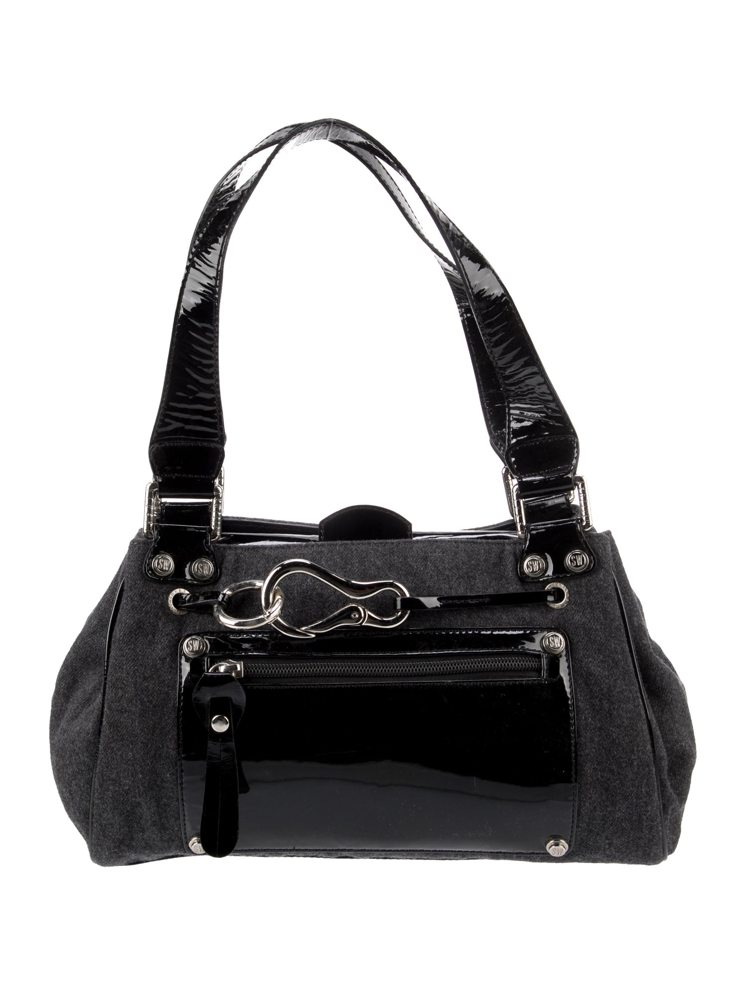 Stuart Weitzman Textured Felt Shoulder Bag - Grey Shoulder Bags ...