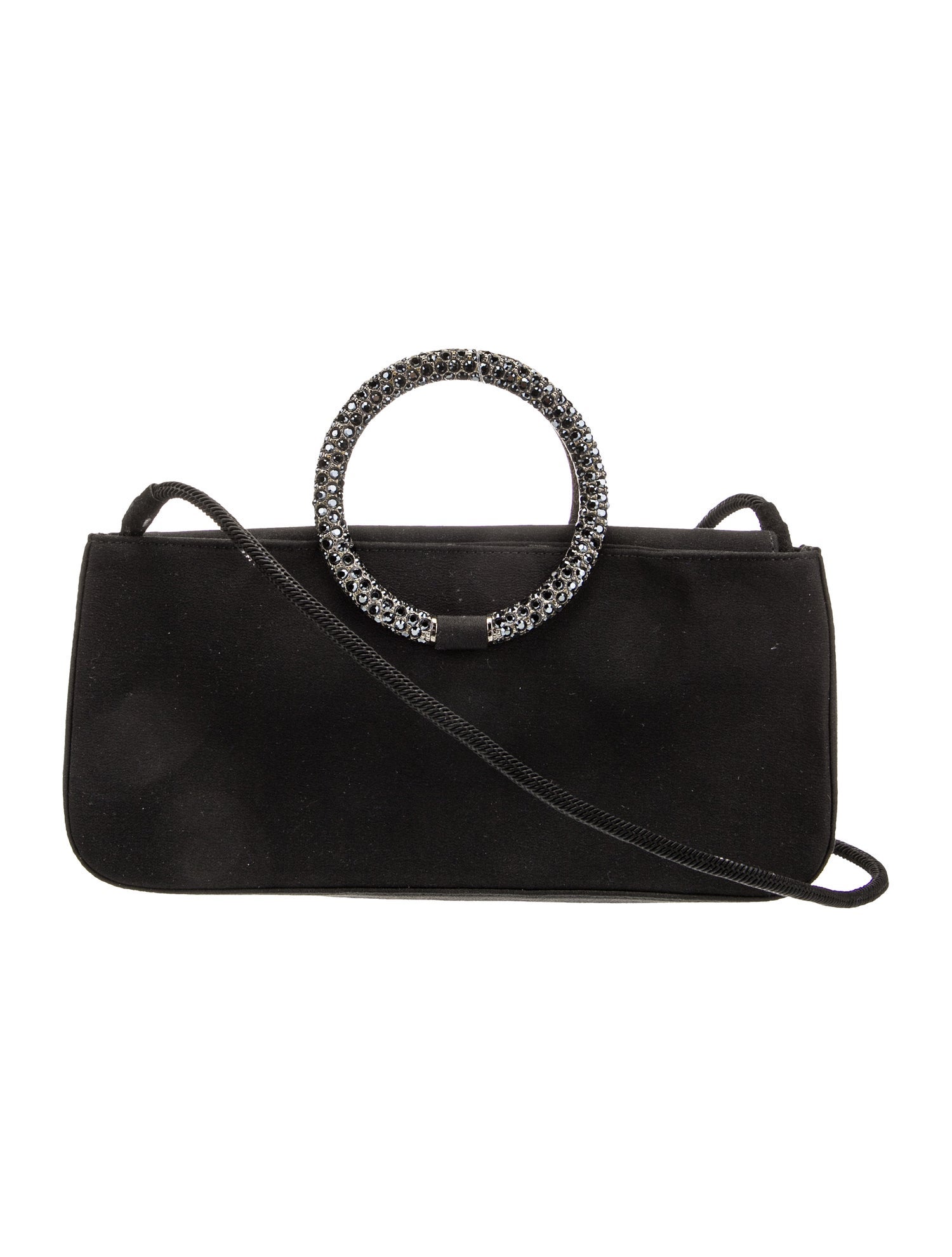 Stuart Weitzman Crystal Embellished Handle Bag - Black Handle Bags ...