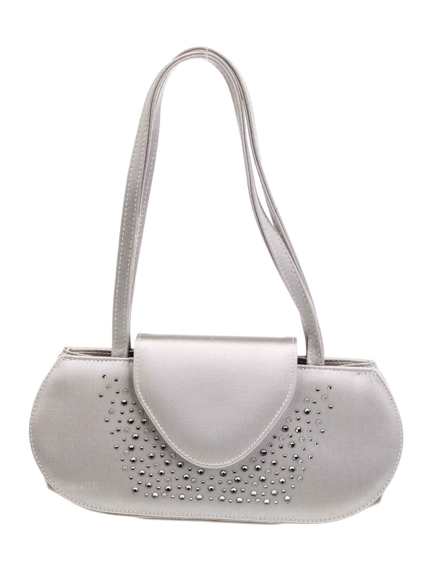 Stuart Weitzman Embellished Satin Evening Bag - Metallic Evening Bags ...