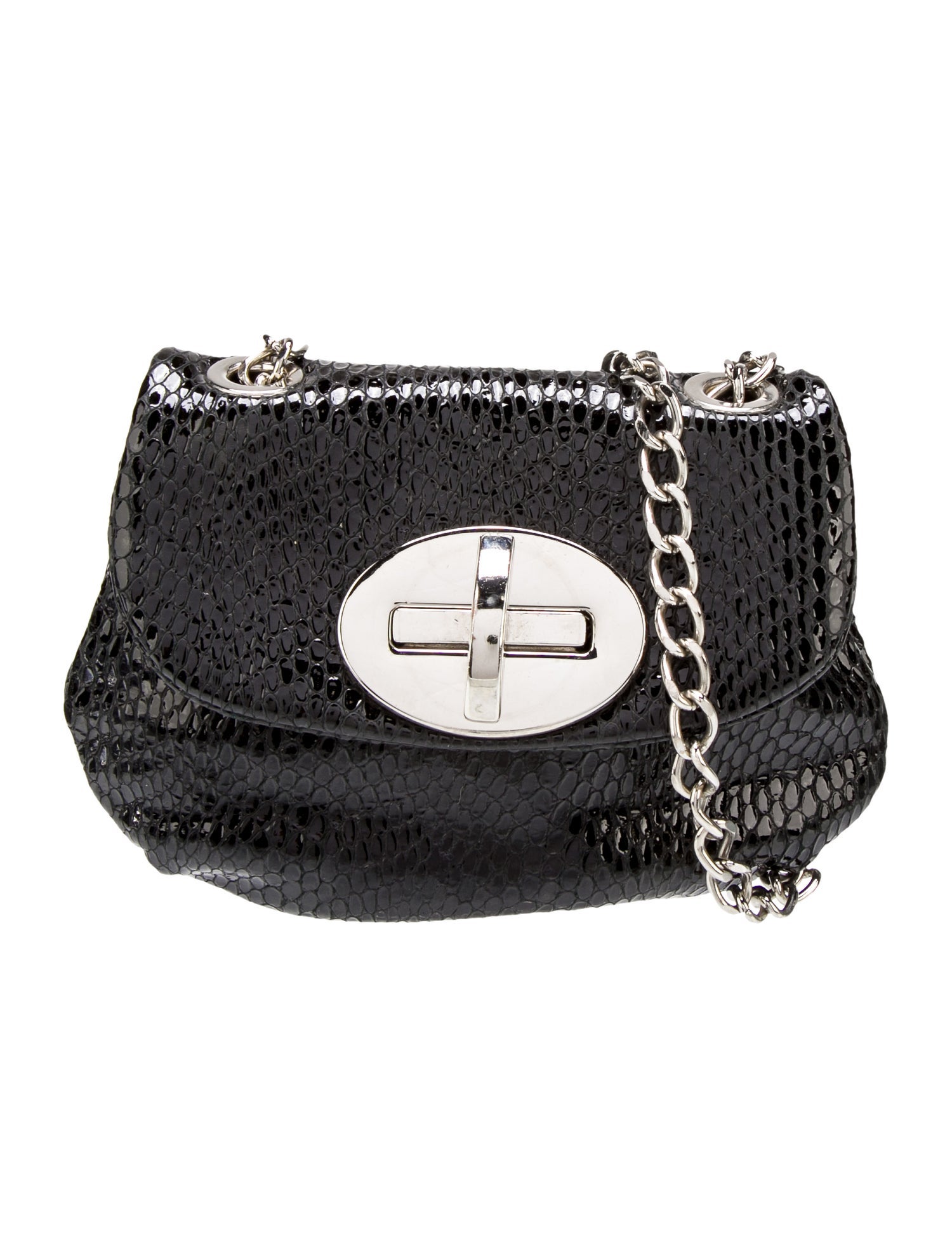 Stuart Weitzman Patent Leather Shoulder Bag - Black Shoulder Bags ...