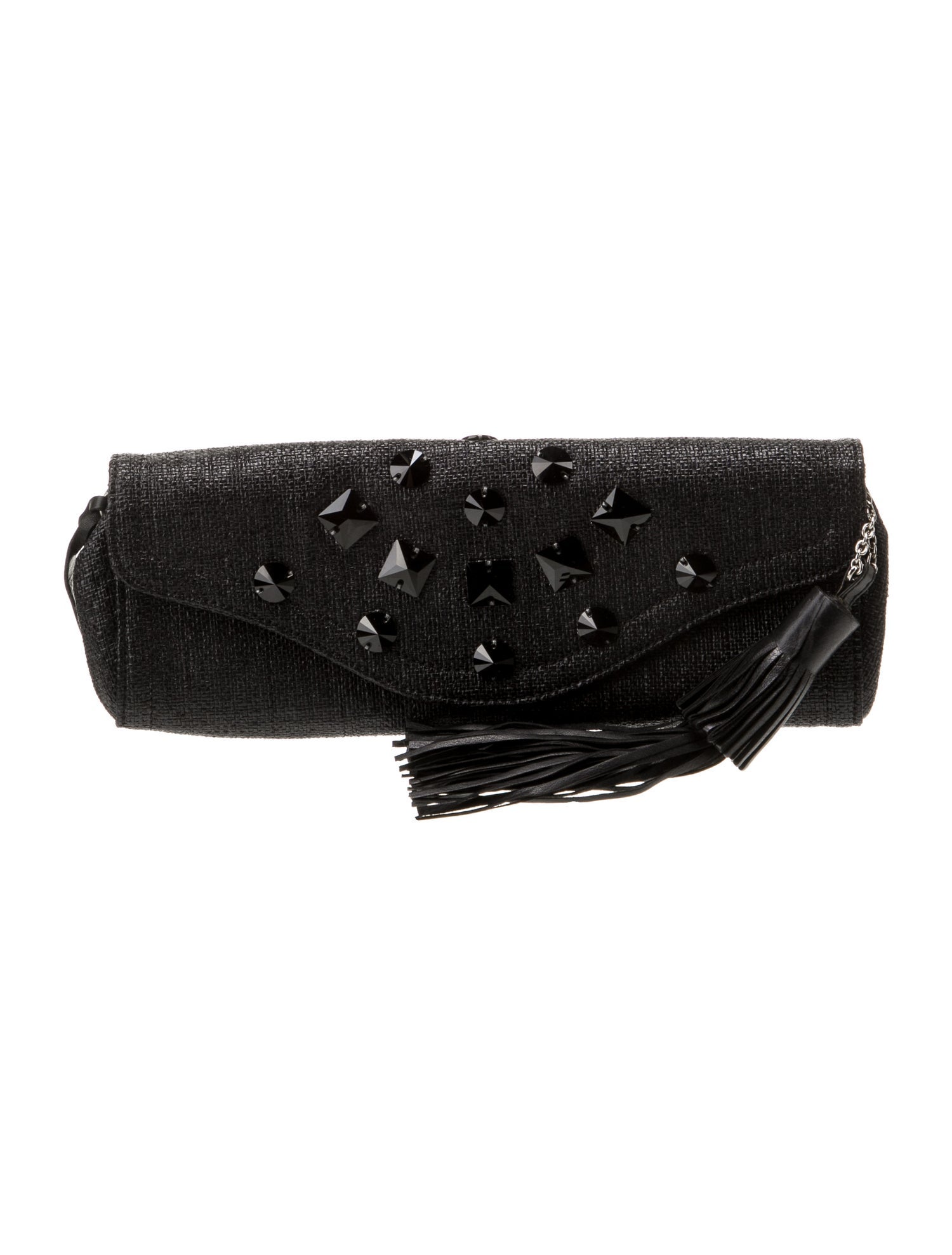 Stuart Weitzman Raffia Clutch - Black Clutches, Handbags - WSU342248 ...