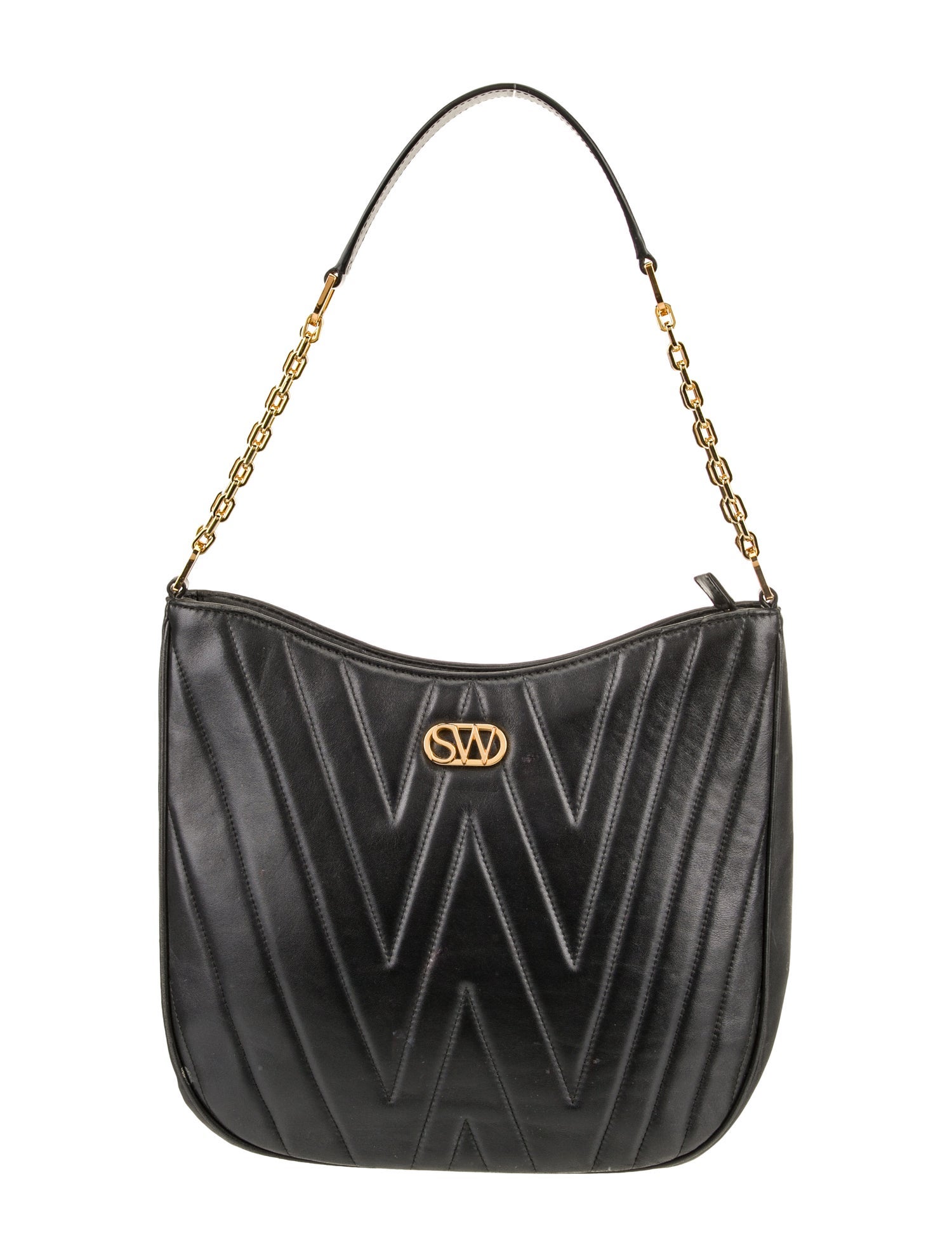 Stuart Weitzman Leather Shoulder Bag - Black Shoulder Bags, Handbags ...